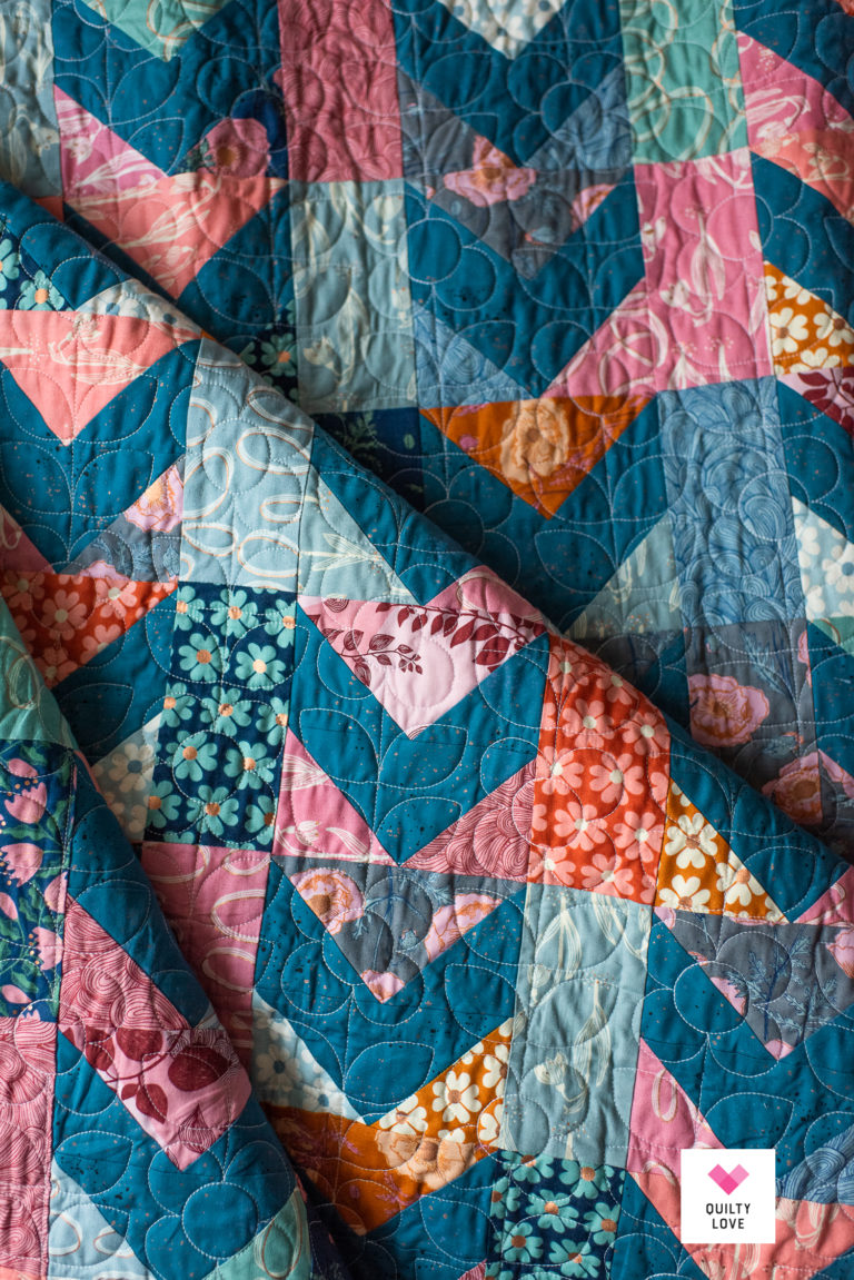 Scrappy Arrows Quilt Pattern - Unruly Nature Fabric - Quilty Love
