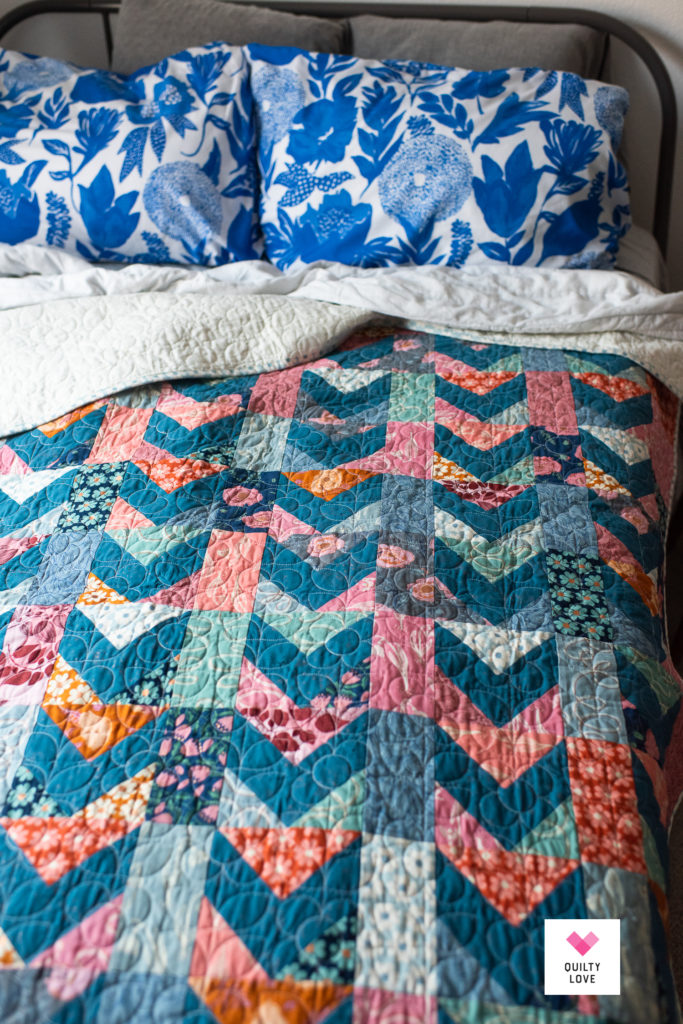 Scrappy Arrows Quilt Pattern - Unruly Nature Fabric - Quilty Love