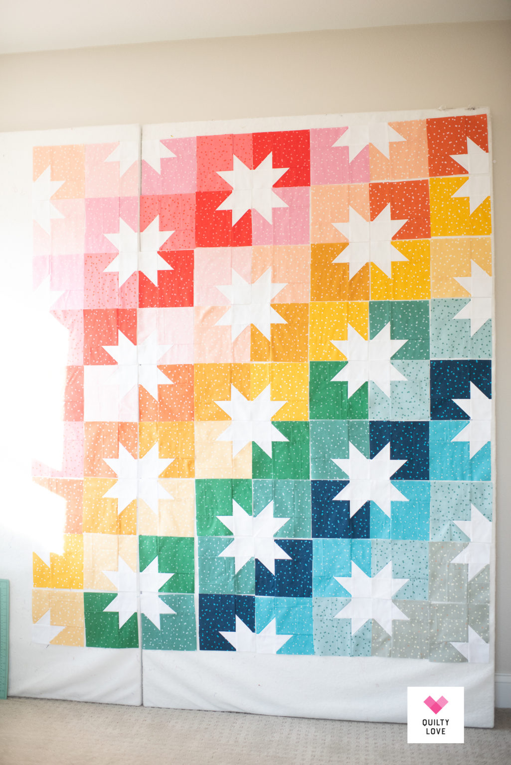 Hole Punch Star Pop II quilt - Quilty Love