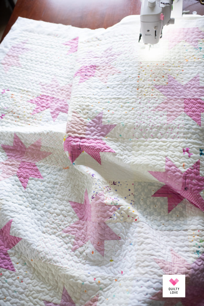 Scrappy Star Pop II quilt - the pink one - Quilty Love
