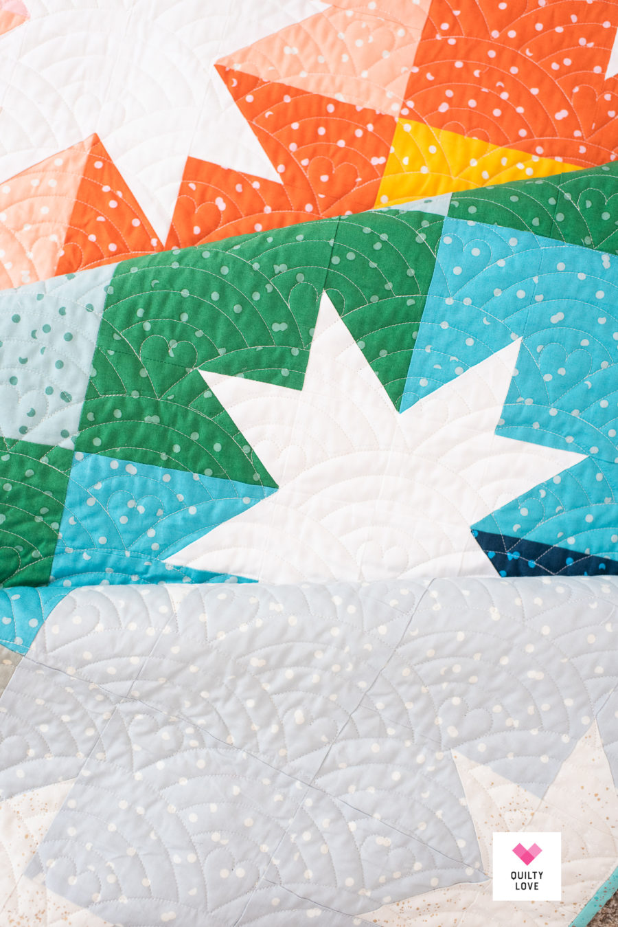 Hole Punch Star Pop II quilt - Quilty Love
