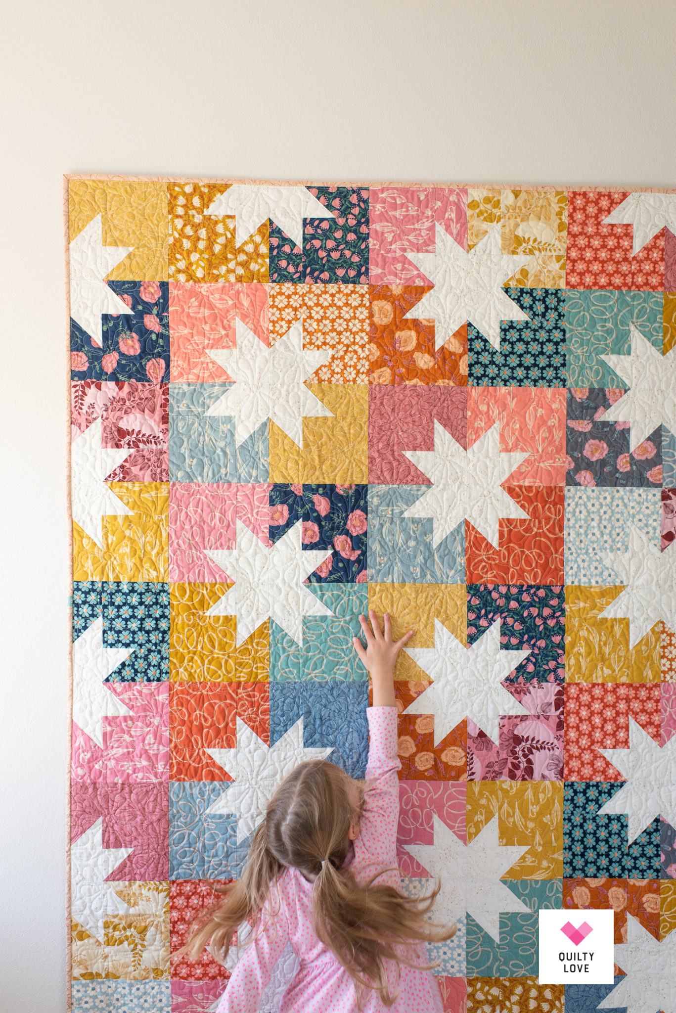 Star Pop II quilt pattern - Unruly Nature fabrics - Quilty Love