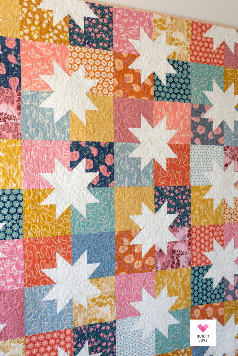Star Pop II quilt pattern - Unruly Nature fabrics - Quilty Love