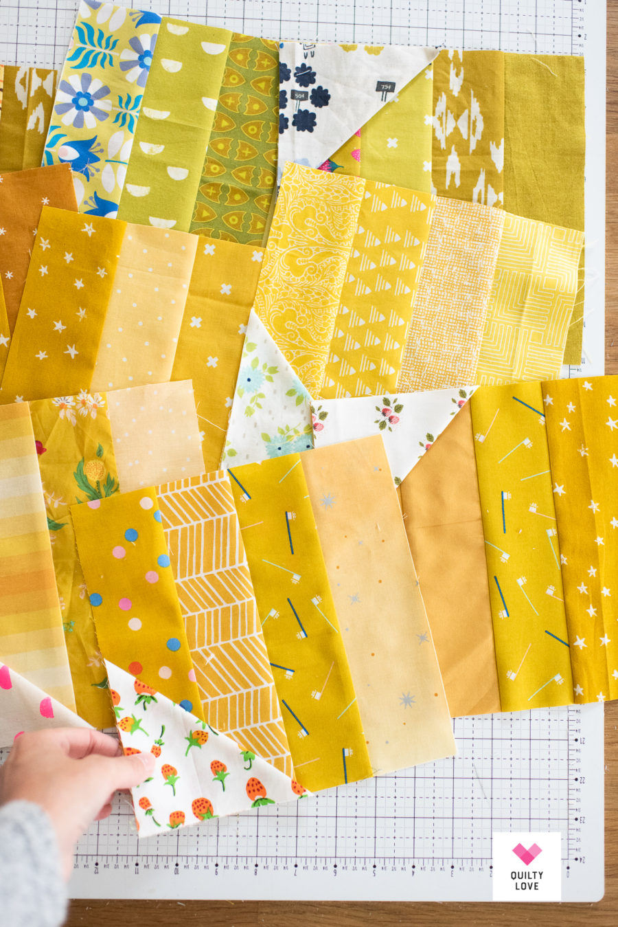 Scrappy Rainbow Happy Stripes quilt - Quilty Love