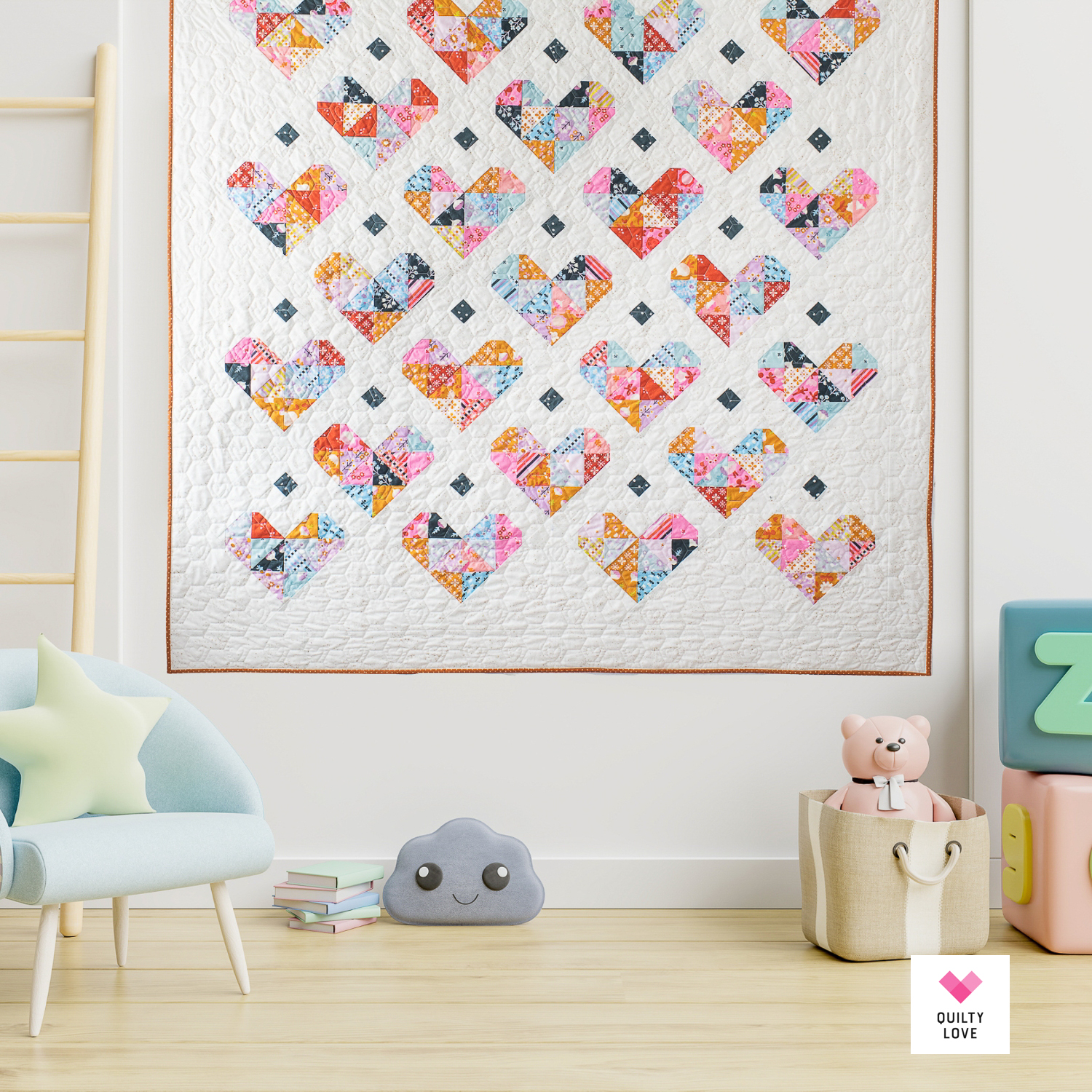 Heart Gems Quilt - Ruby Star Society Petunia - Quilty Love