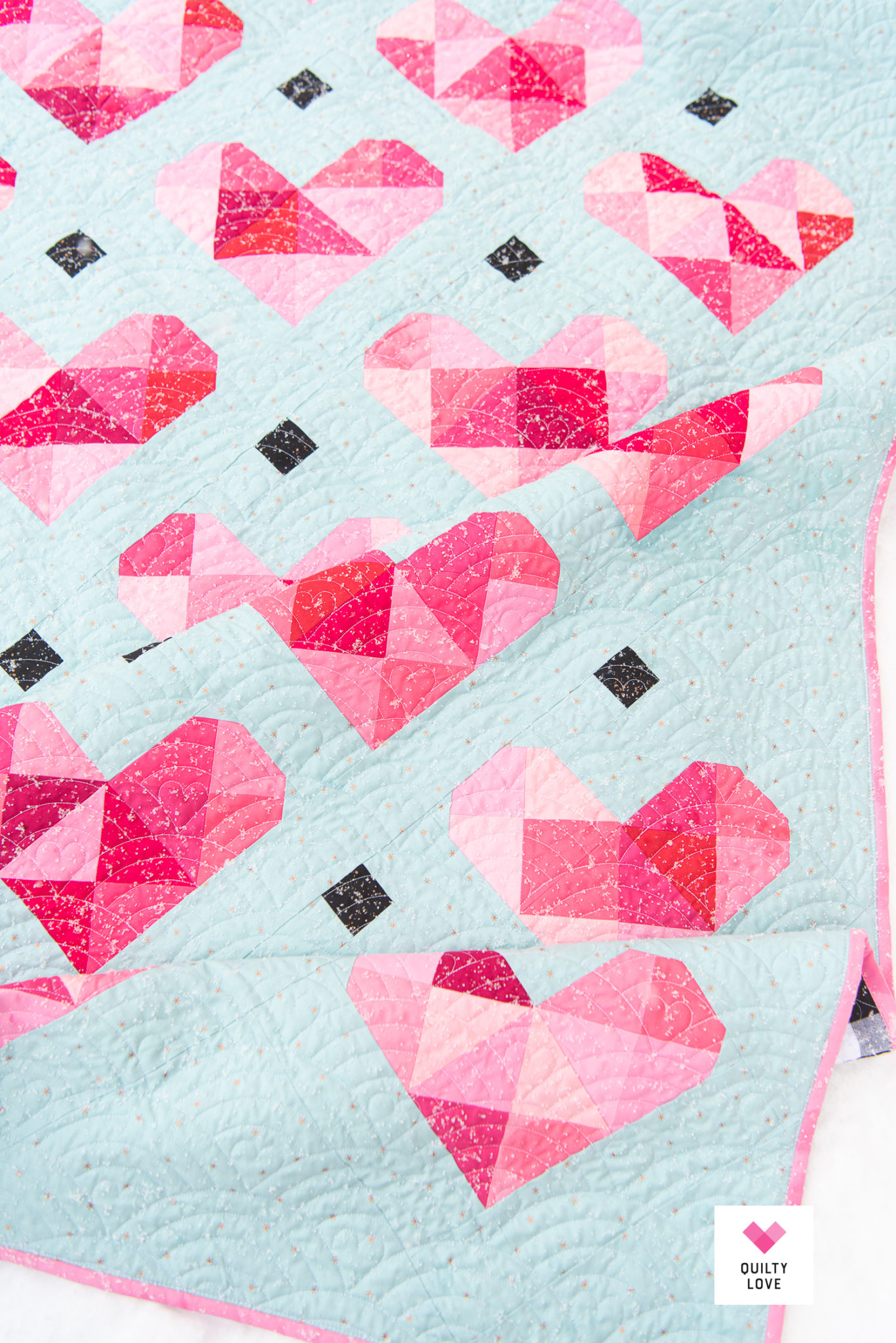 Heart Gems quilt pattern - Quilty Love