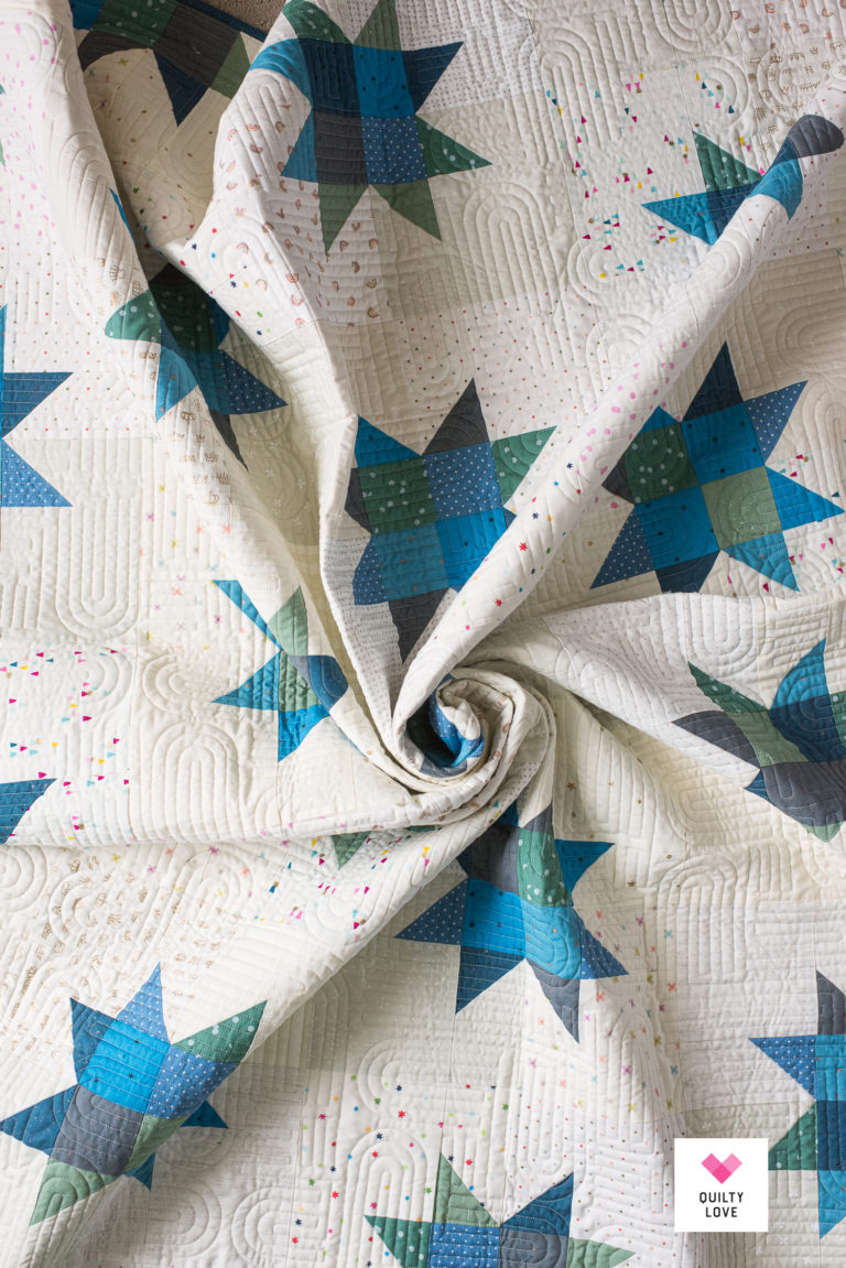 Scrappy Low Volume Star Pop II quilt - Quilty Love