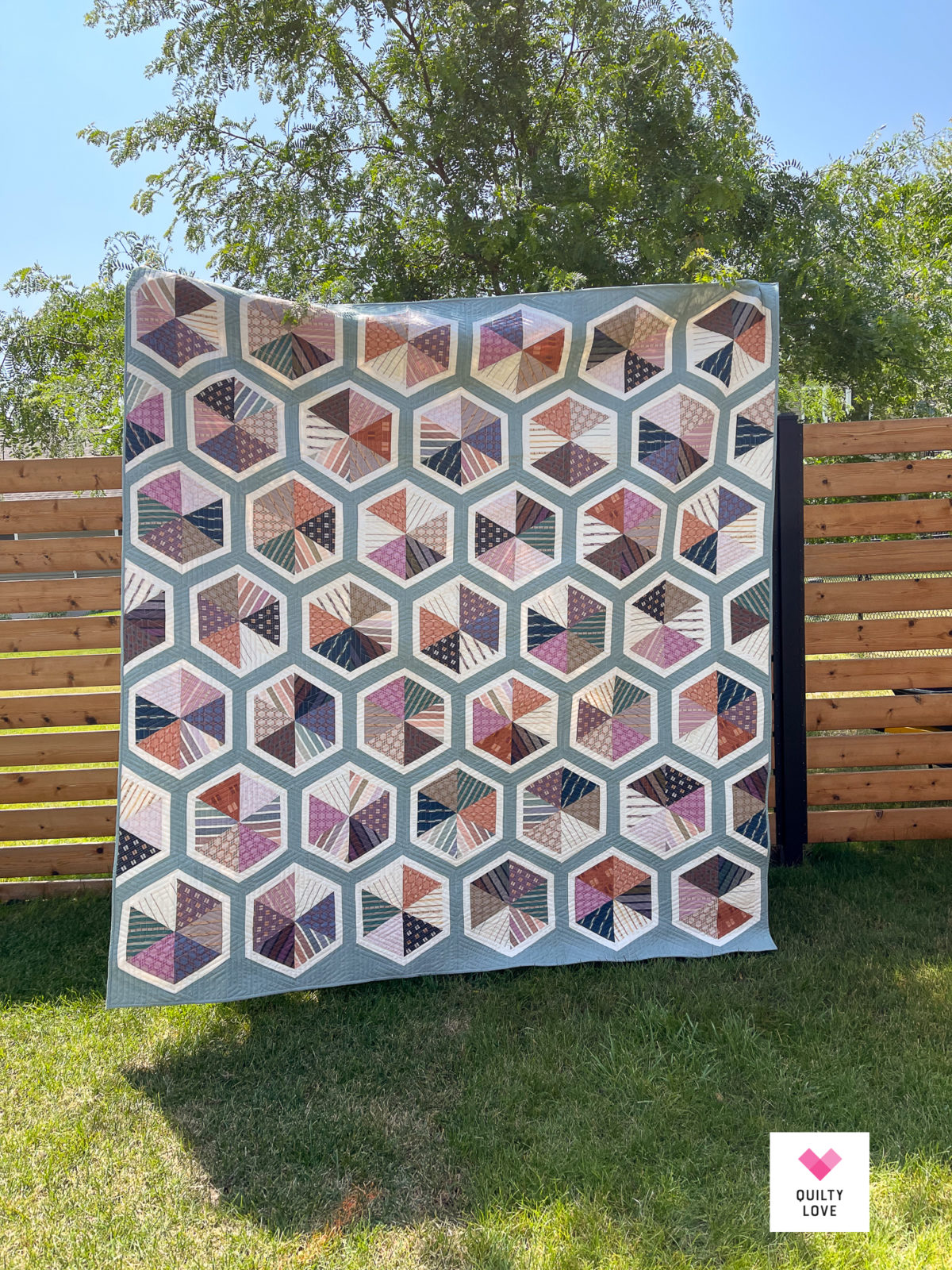 Monarch Grove Triangle Hexies Quilt - Quilty Love