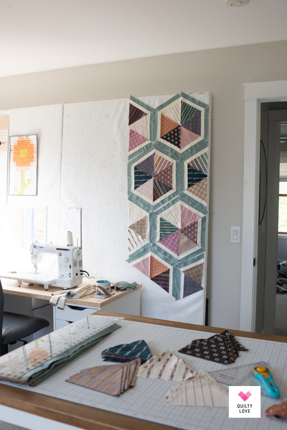 Monarch Grove Triangle Hexies Quilt - Quilty Love