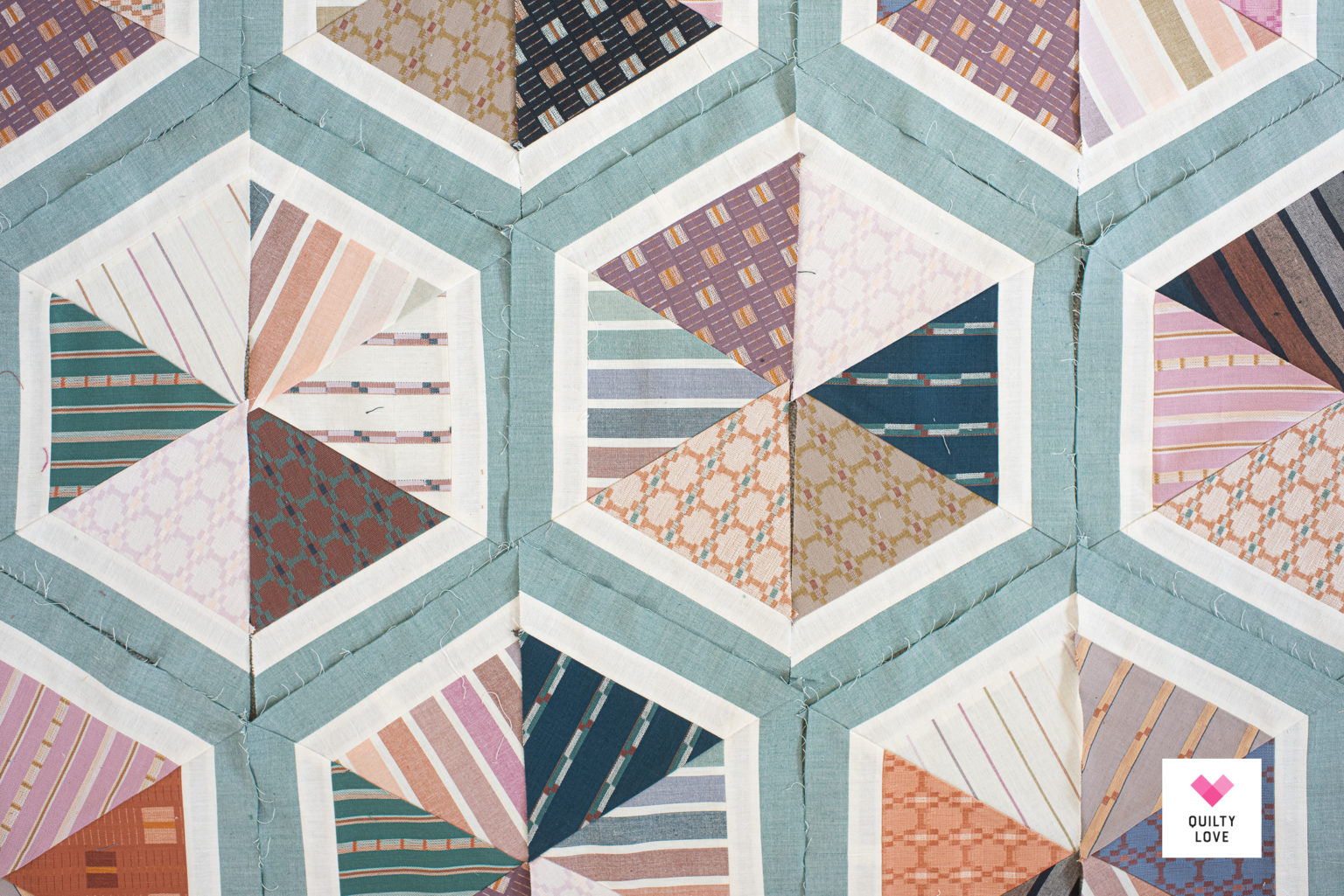 Monarch Grove Triangle Hexies Quilt - Quilty Love