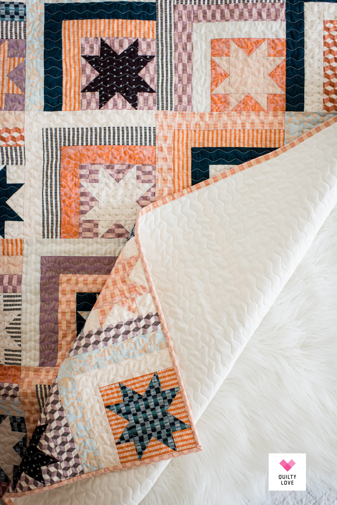 The Duval Log Cabin Stars Quilt - Quilty Love