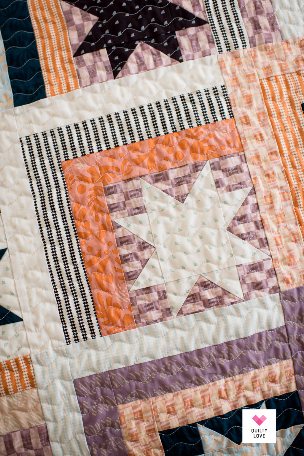 The Duval Log Cabin Stars Quilt - Quilty Love
