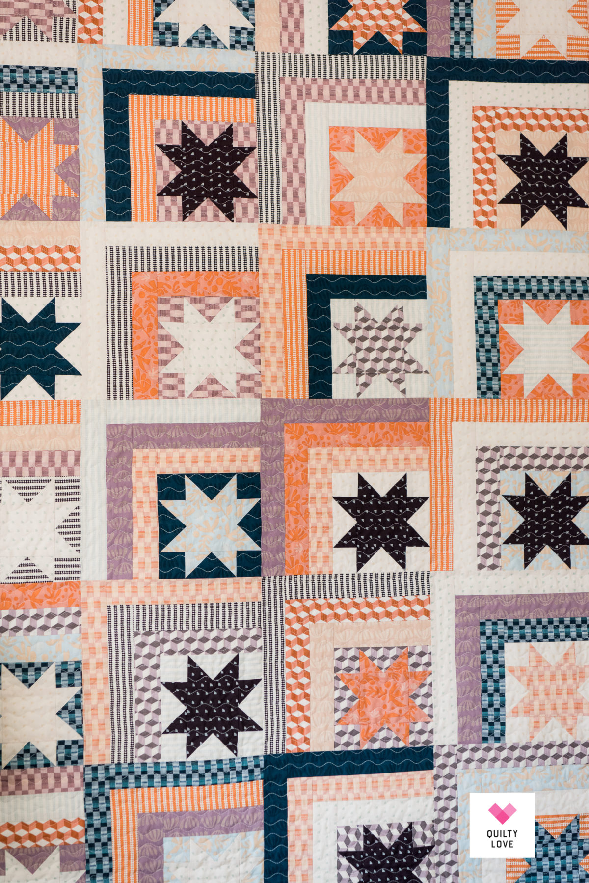 The Duval Log Cabin Stars Quilt - Quilty Love