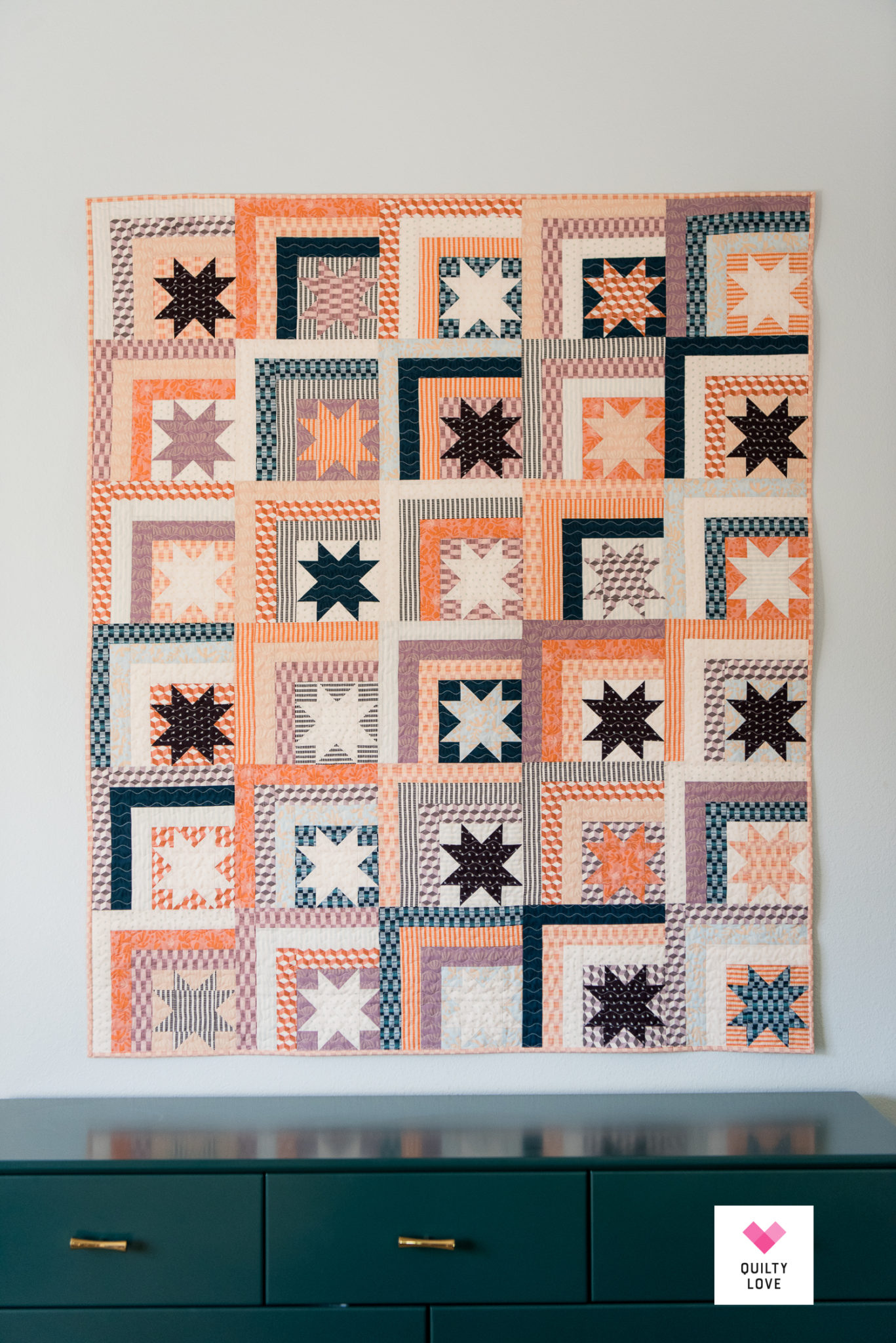The Duval Log Cabin Stars Quilt - Quilty Love