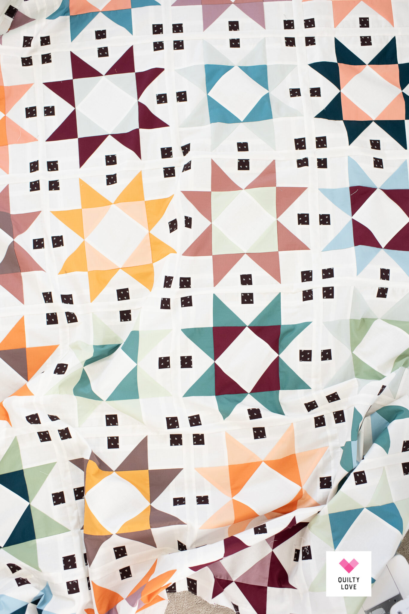 Tiled Stars II quilt pattern - Quilty Love