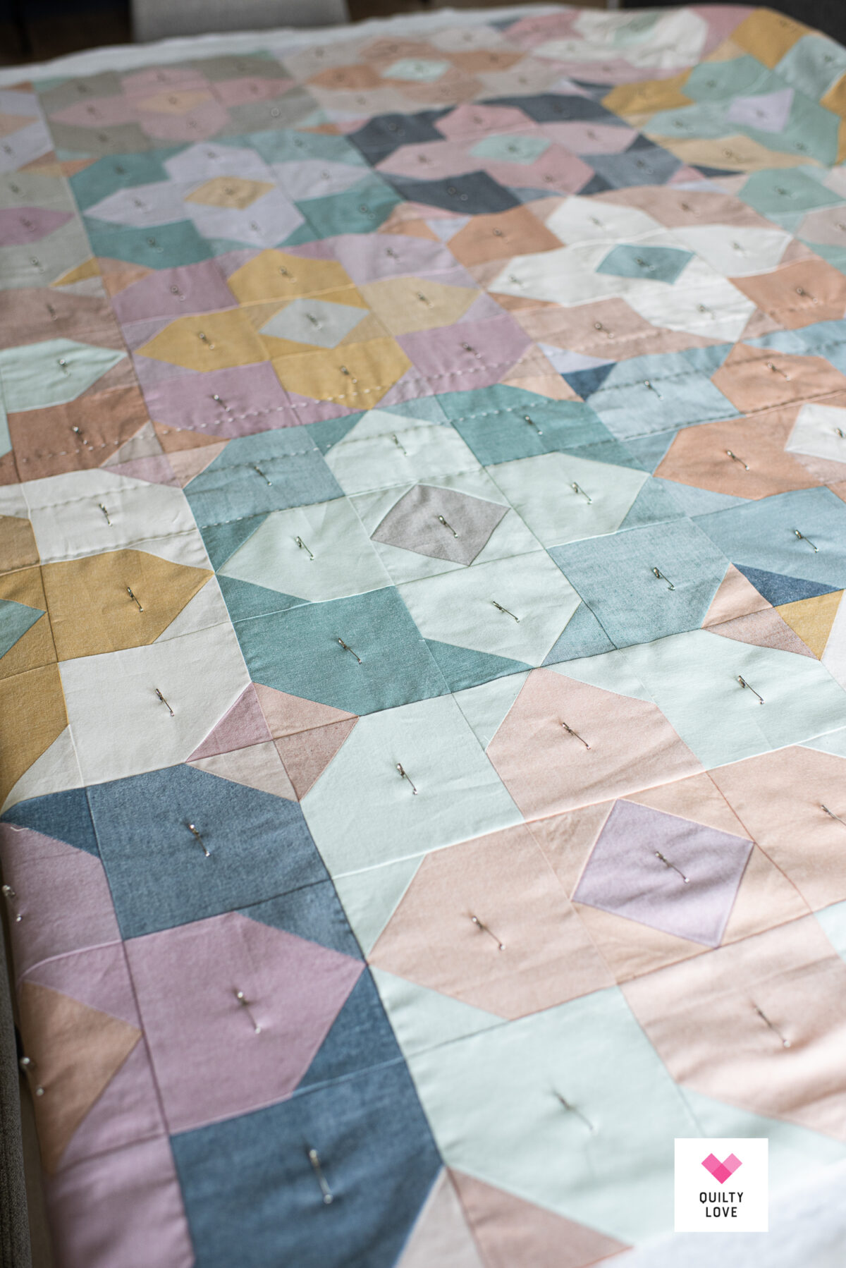 Fableism Everyday Chambray Geo Gems Quilt - Quilty Love