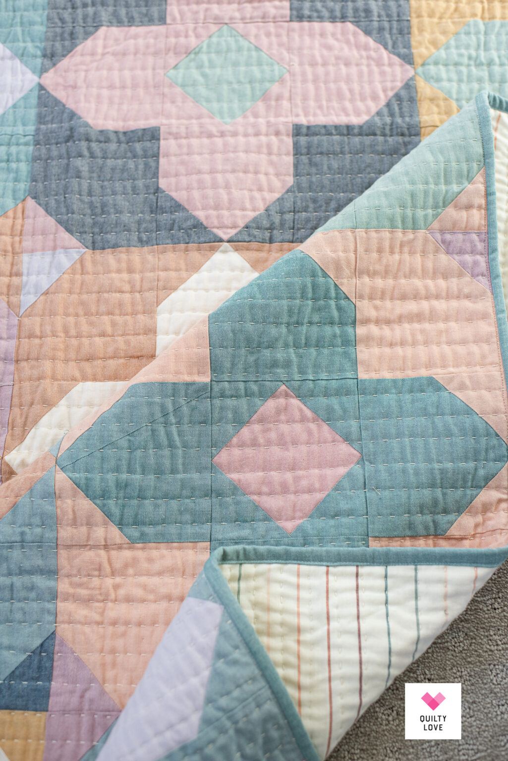 Fableism Everyday Chambray Geo Gems Quilt - Quilty Love