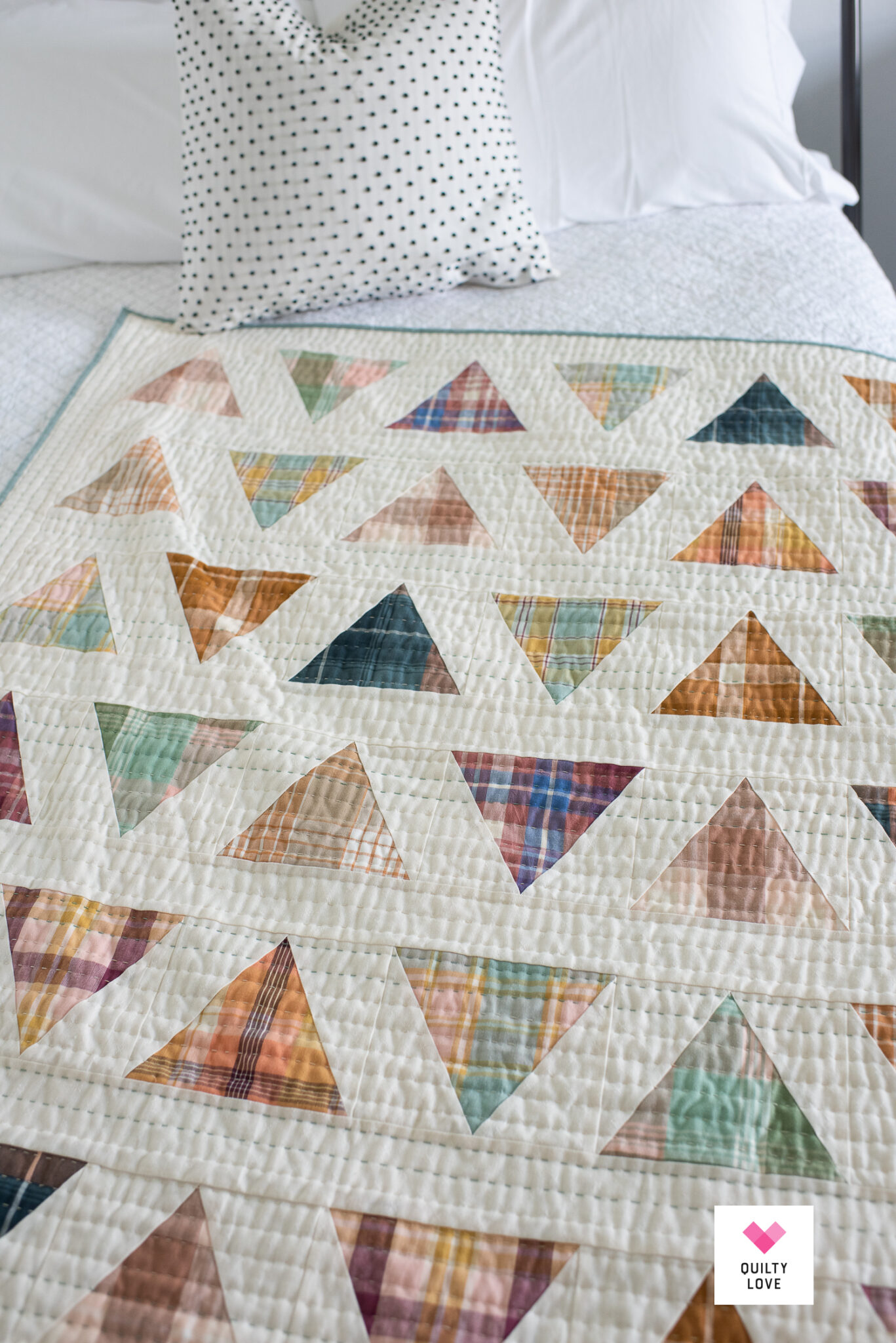 Fableism Arcade Plaid Triangle Pop baby quilt - Quilty Love