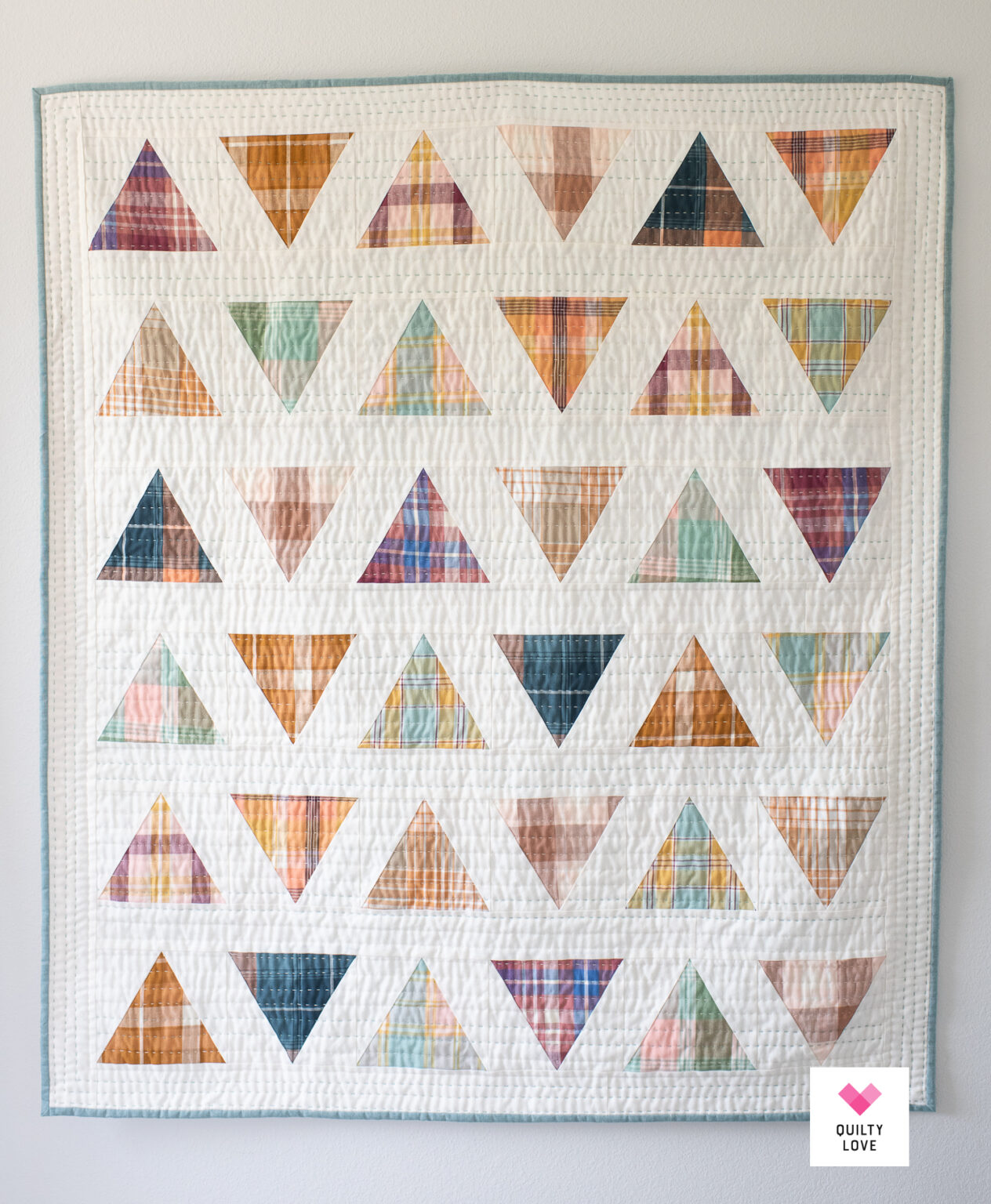 Fableism Arcade Plaid Triangle Pop baby quilt - Quilty Love