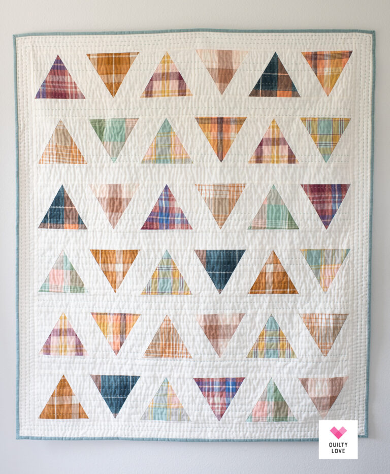 Fableism Arcade Plaid Triangle Pop baby quilt - Quilty Love