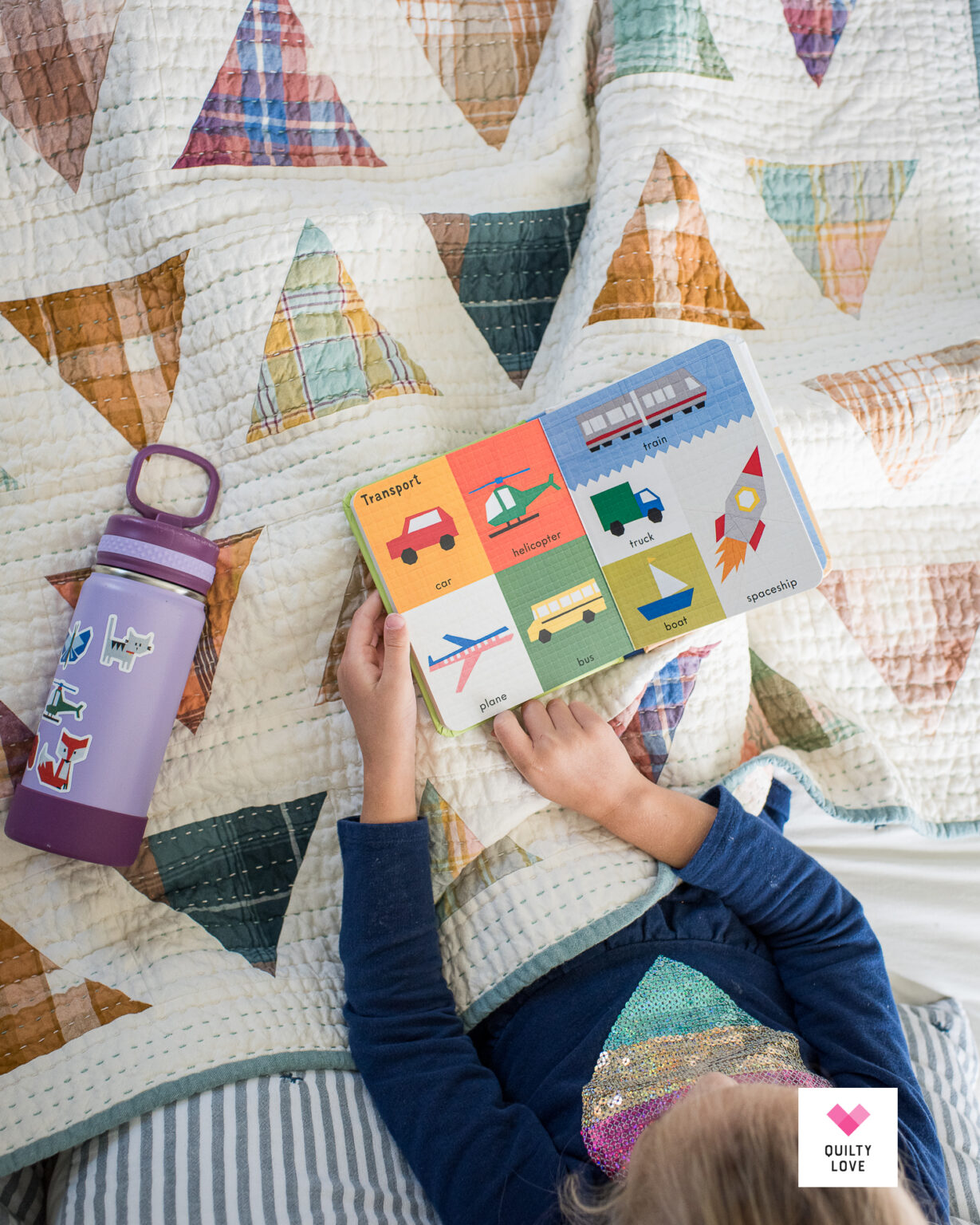 Fableism Arcade Plaid Triangle Pop baby quilt - Quilty Love