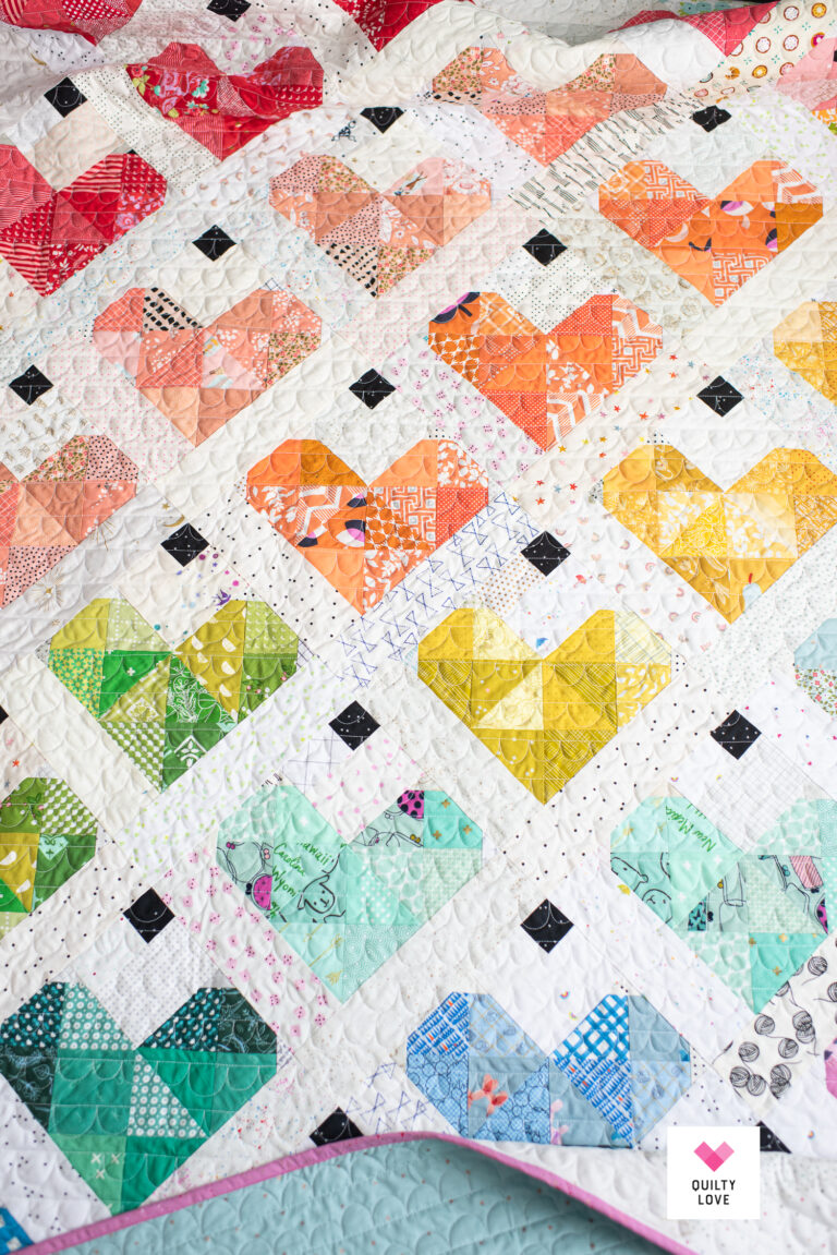 Scrap Stash Heart Gems Quilt - Quilty Love