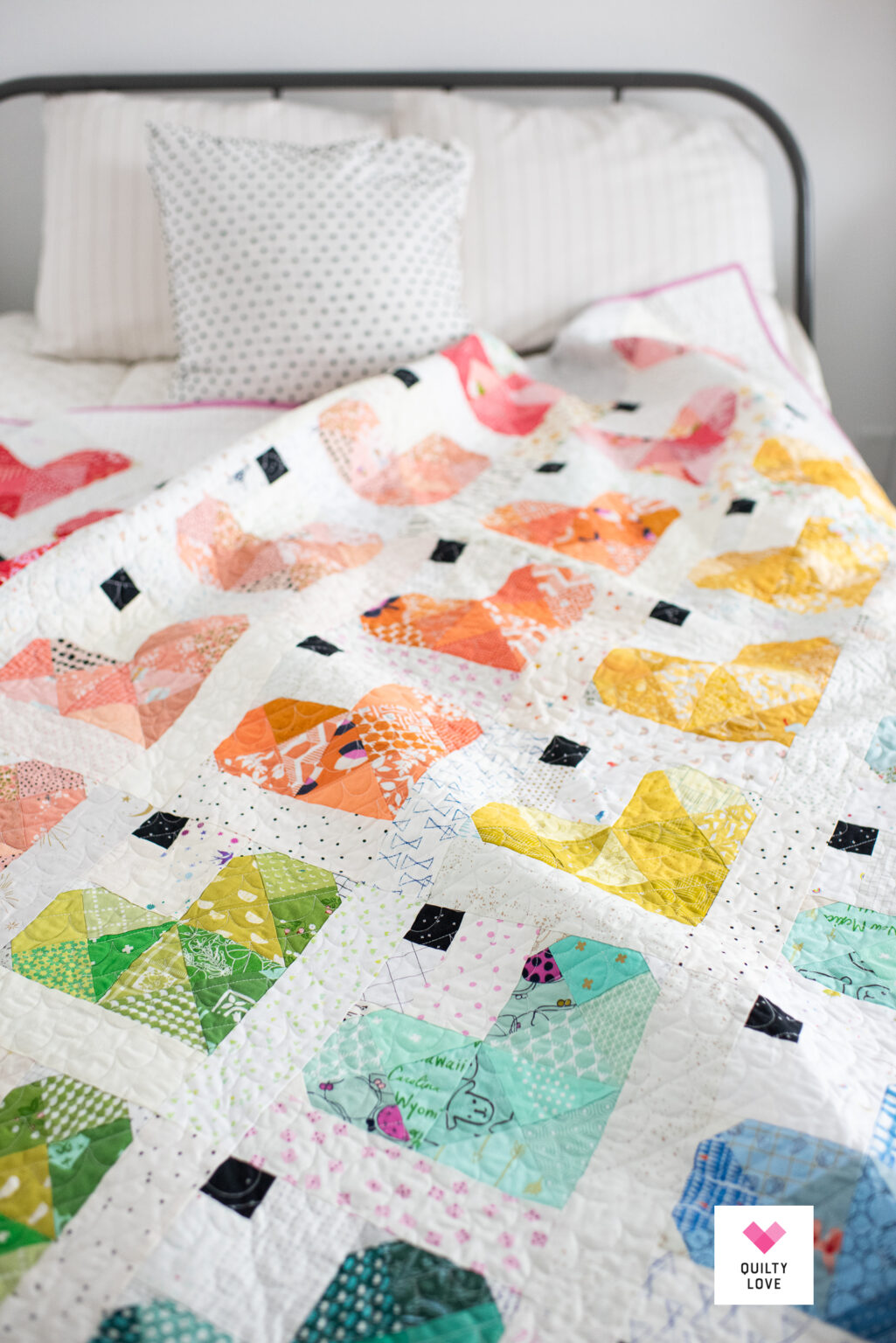 Scrap Stash Heart Gems Quilt - Quilty Love