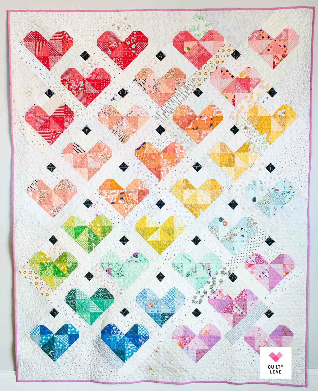 Scrap Stash Heart Gems Quilt - Quilty Love