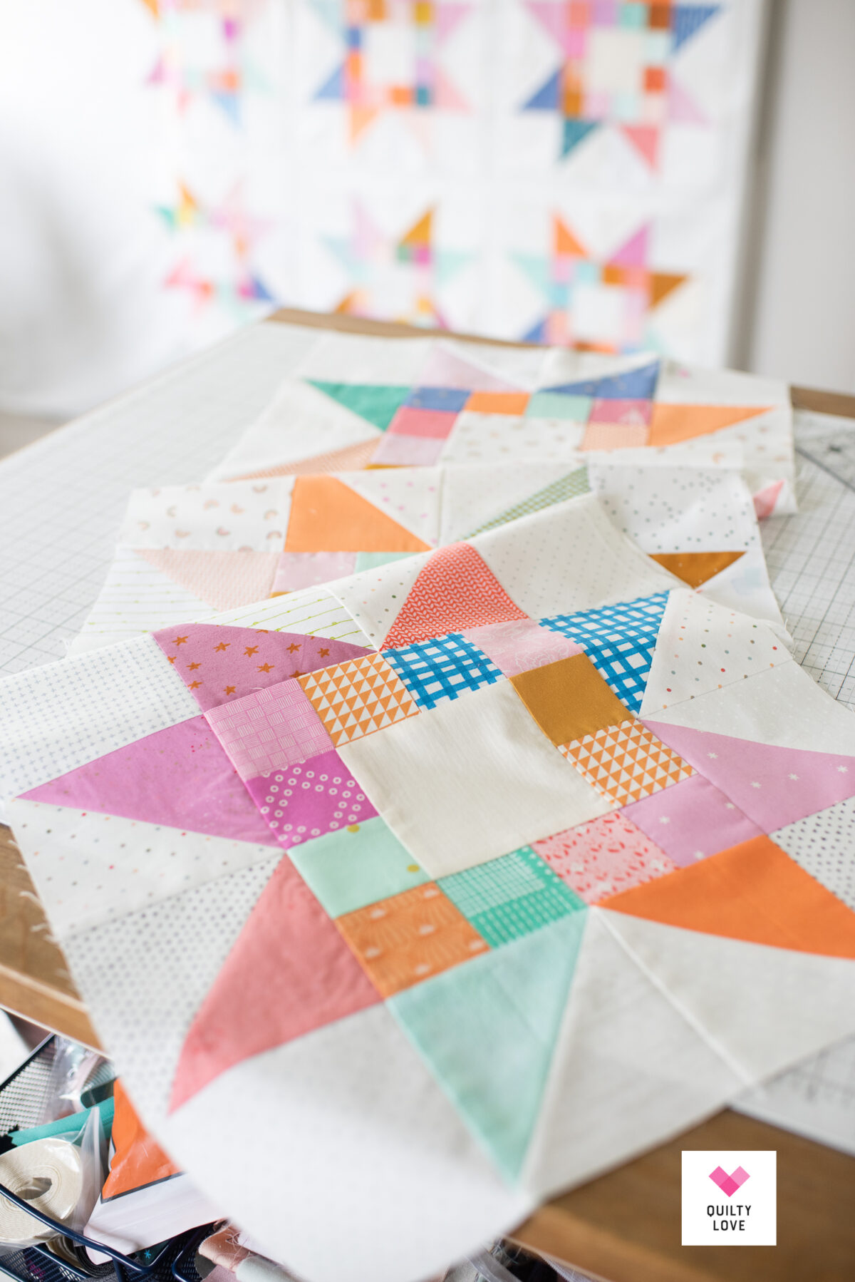 Scrap Stash Quilty Stars quilt - Quilty Love