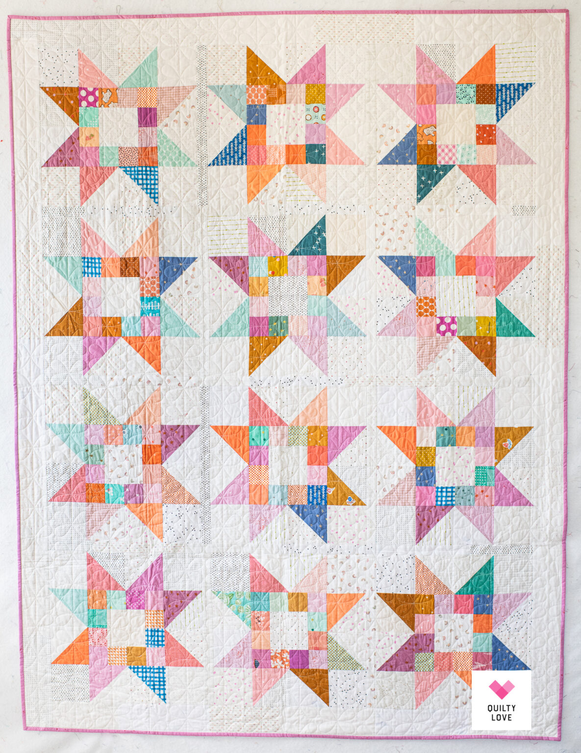 Scrap Stash Quilty Stars quilt - Quilty Love