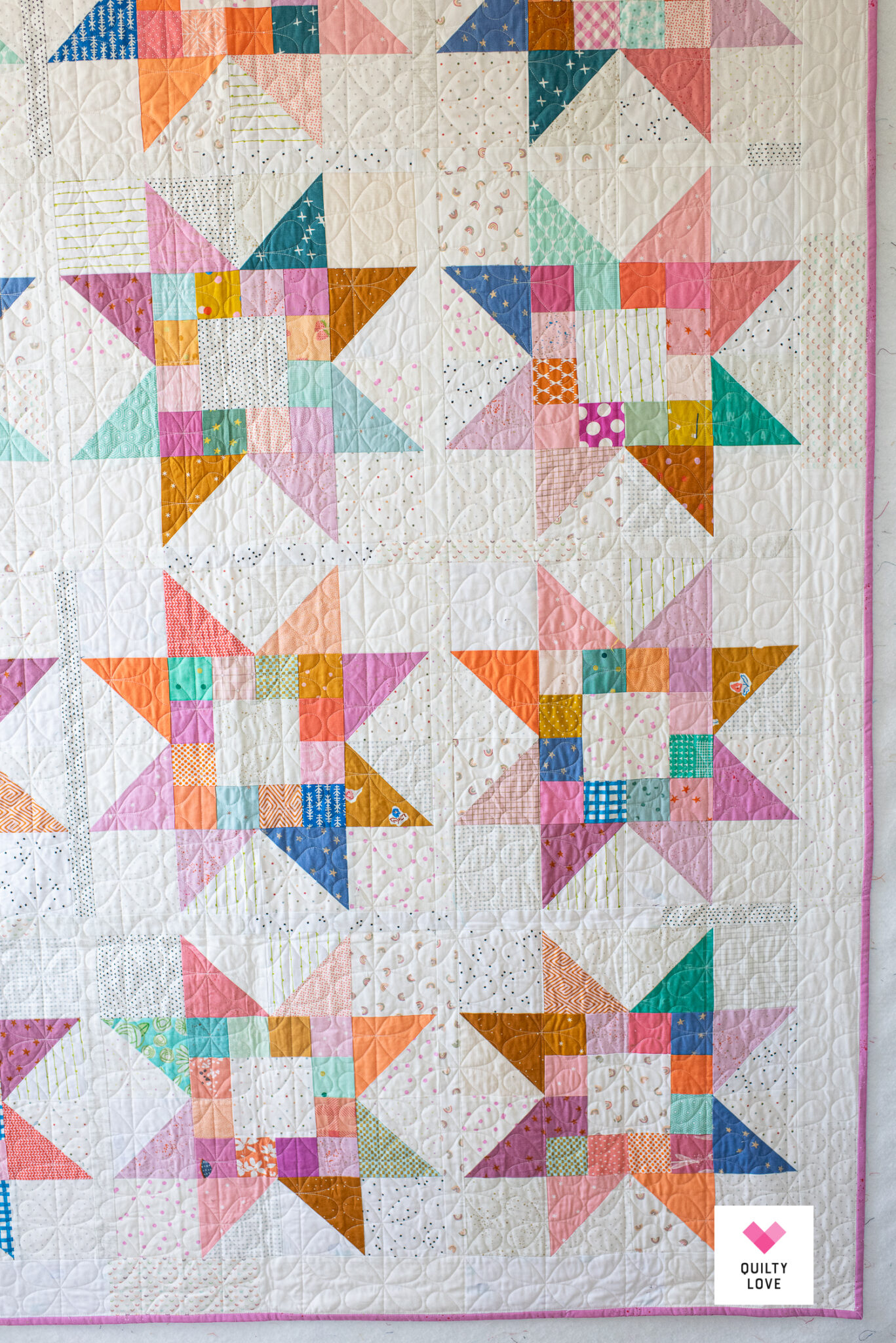 Scrap Stash Quilty Stars quilt - Quilty Love