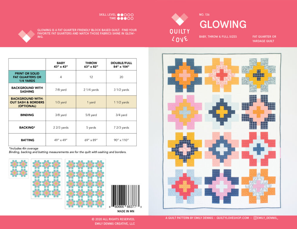 Scrappy Glowing quilt with scrappy low volume background - Quilty Love