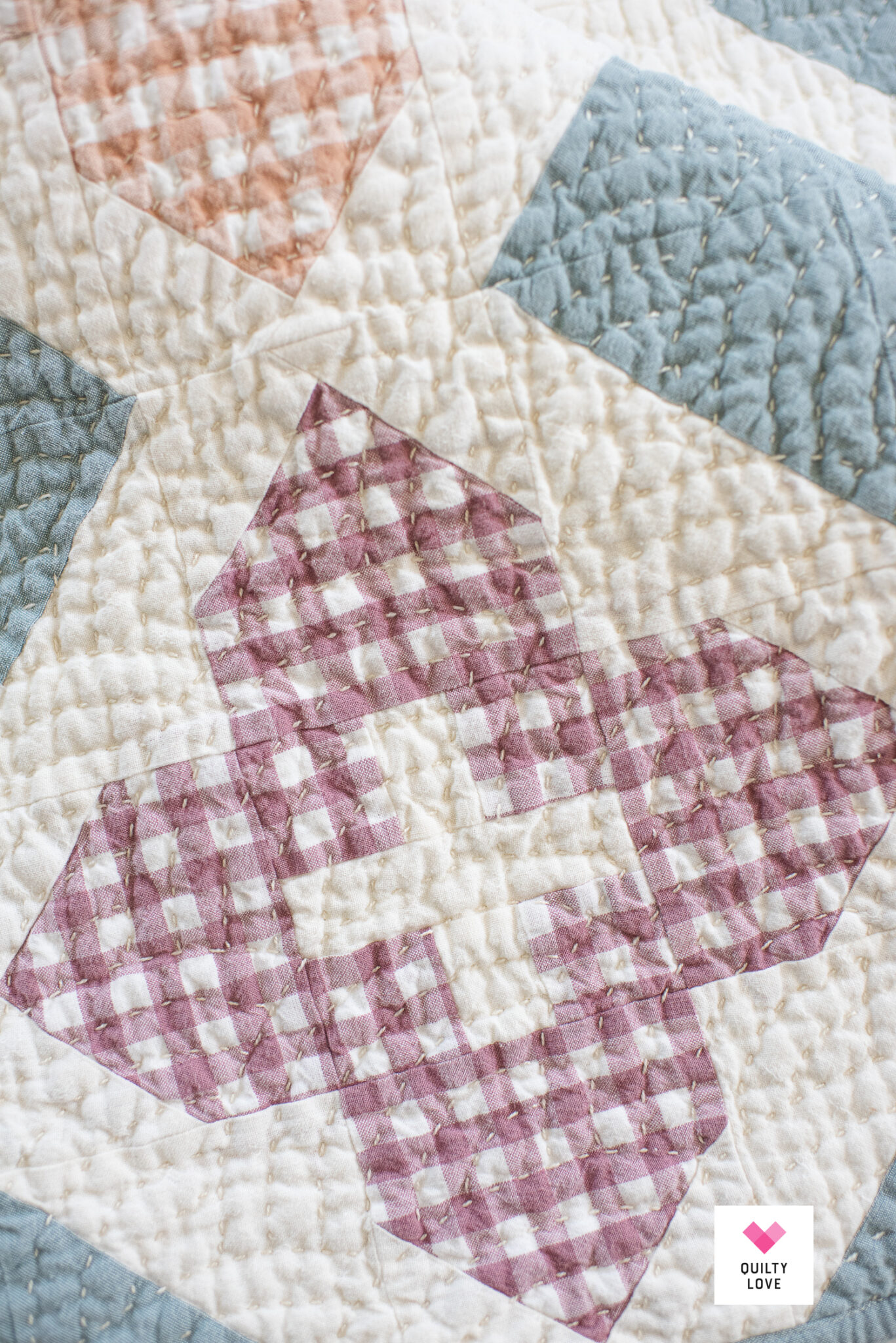 Hand quilted Fableism Camp Gingham Stained Glass Windows Quilt - Quilty ...