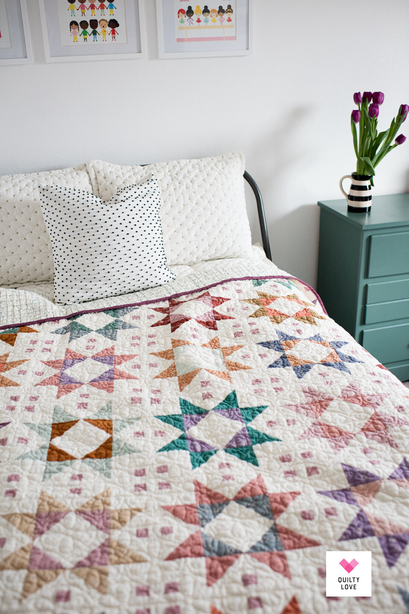 Fableism Forest Forage Tiled Stars II quilt by Quilty Love - Quilty Love