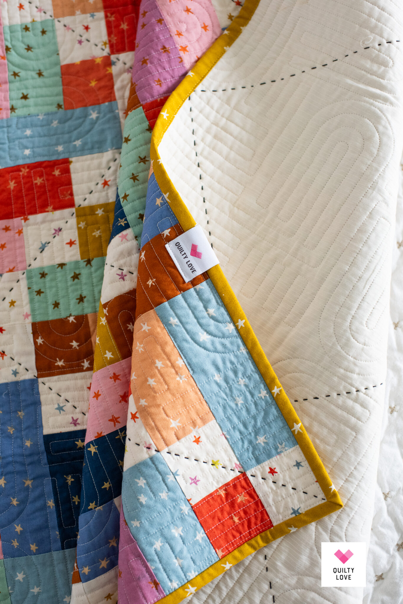 Scrappy Gems - The Ruby Star Society Starry Irish Chain quilt - Quilty Love