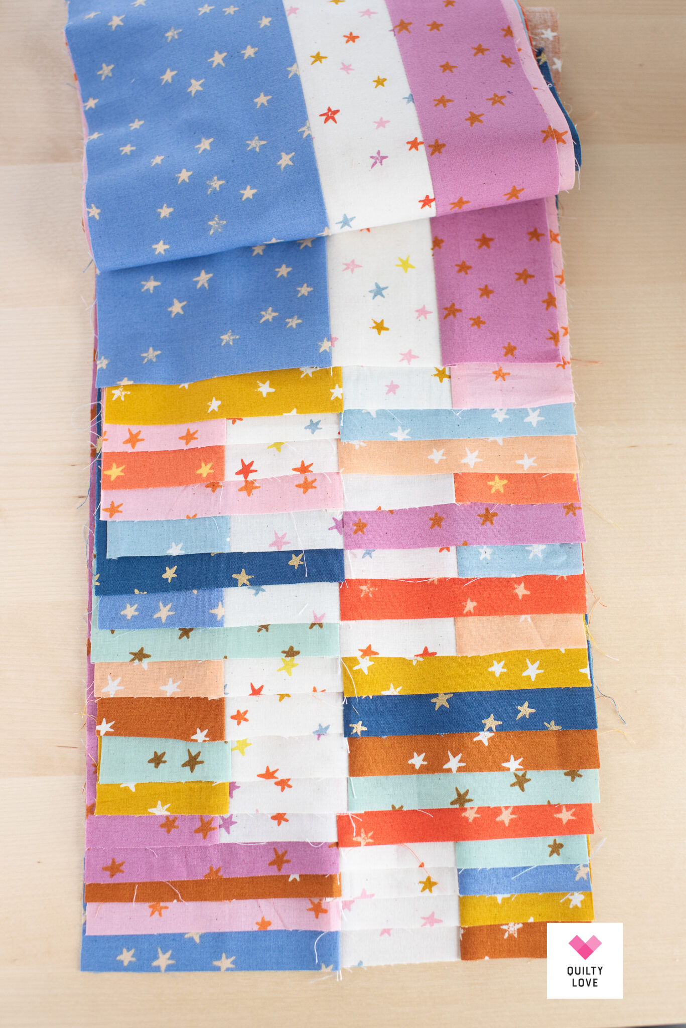 Scrappy Gems - The Ruby Star Society Starry Irish Chain quilt - Quilty Love