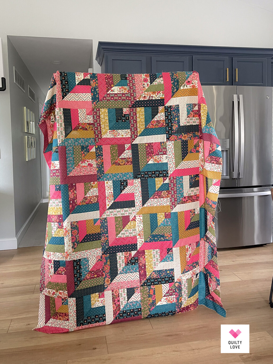 Sagewood Fabrics Lucky Log Cabins quilt - Quilty Love