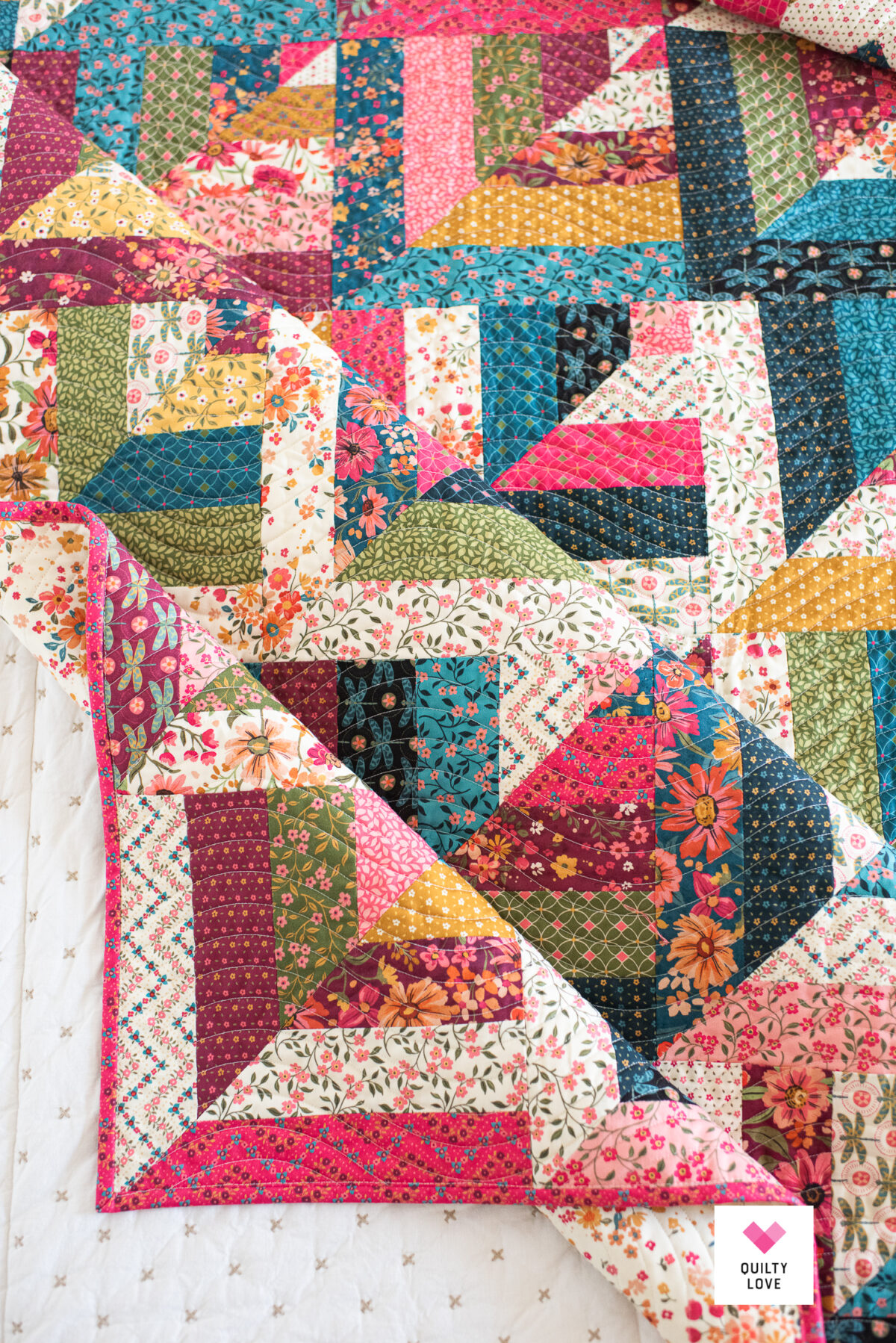 Sagewood Fabrics Lucky Log Cabins quilt - Quilty Love