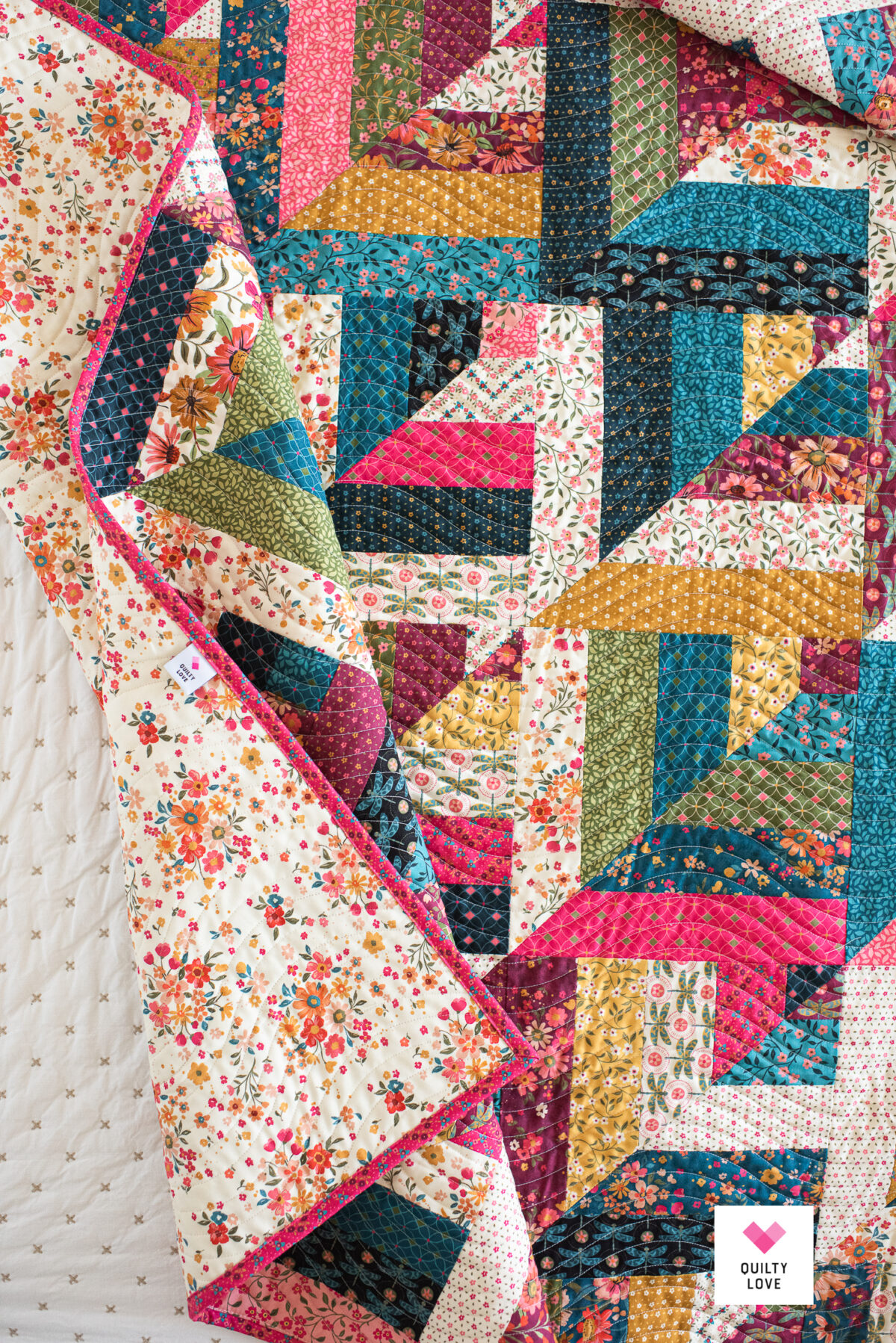 Sagewood Fabrics Lucky Log Cabins quilt - Quilty Love