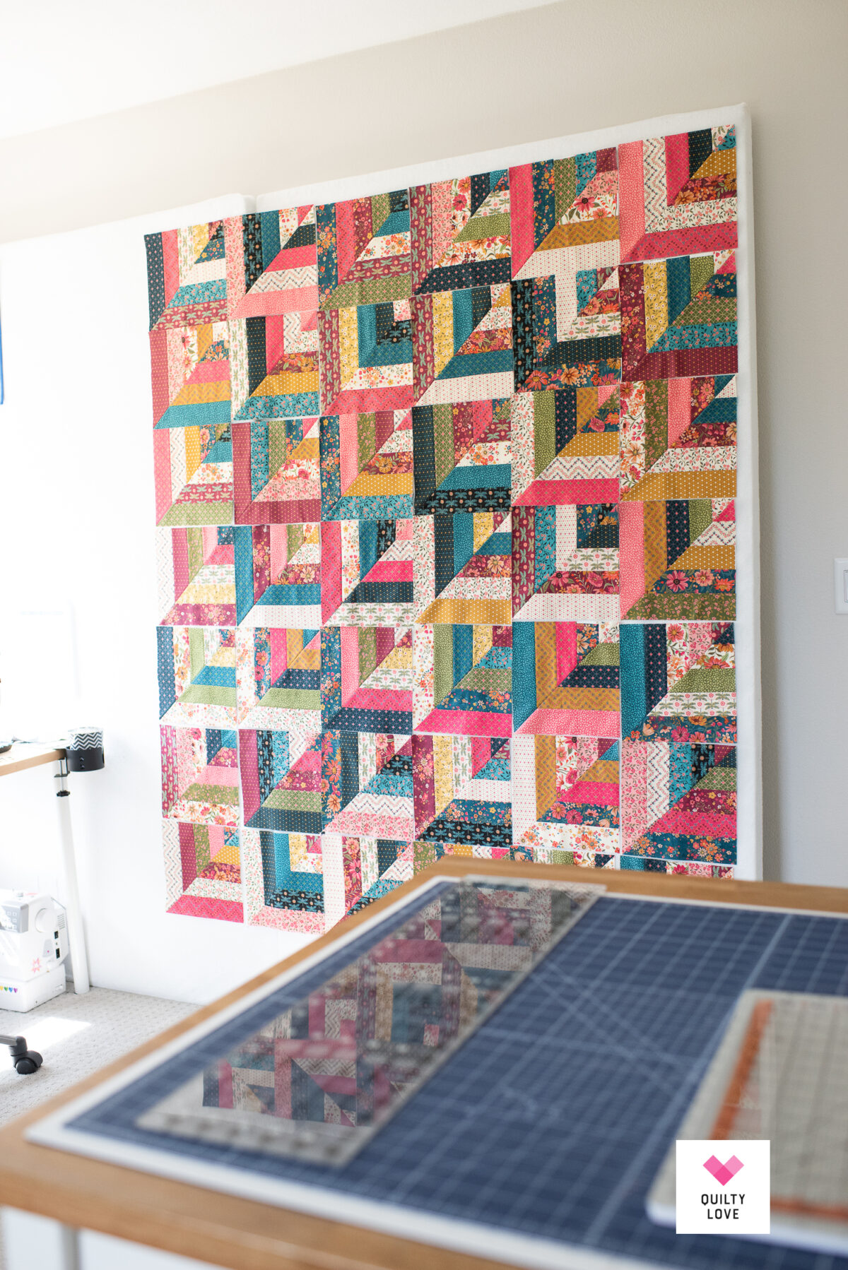 Sagewood Fabrics Lucky Log Cabins quilt - Quilty Love