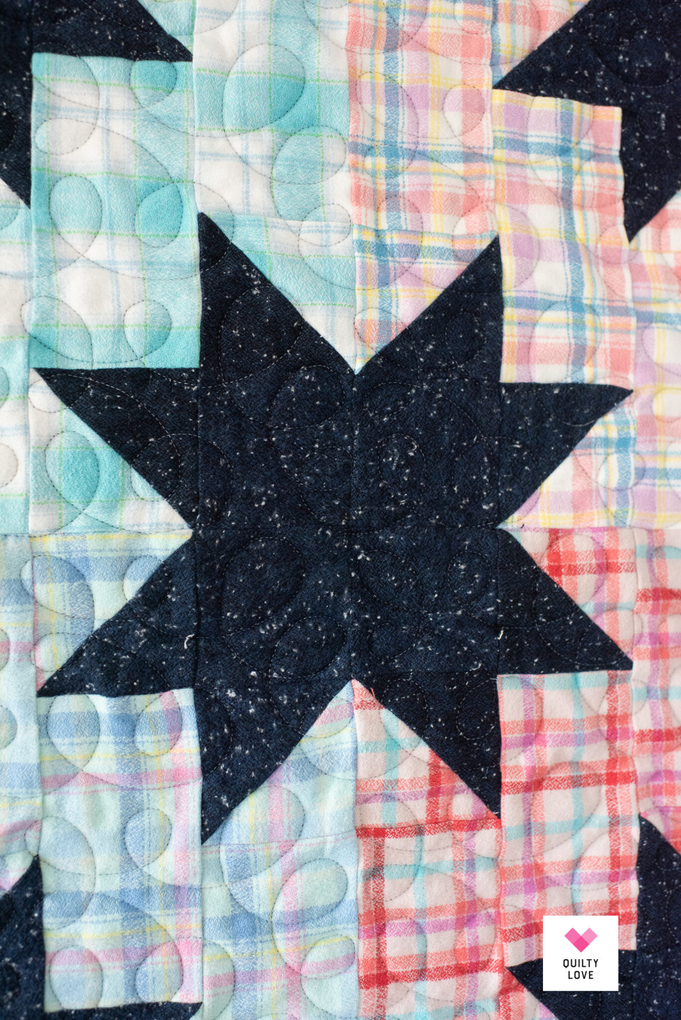 Flannel Cozy Season Star Pop quilt - Quilty Love