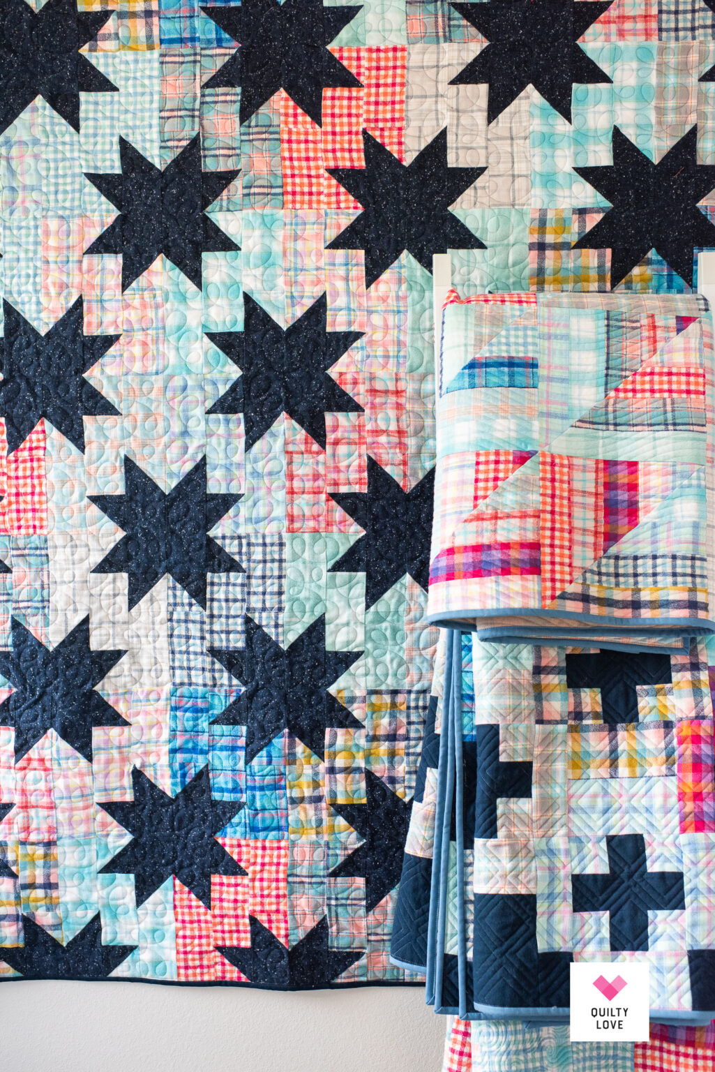 Flannel Cozy Season Star Pop quilt - Quilty Love