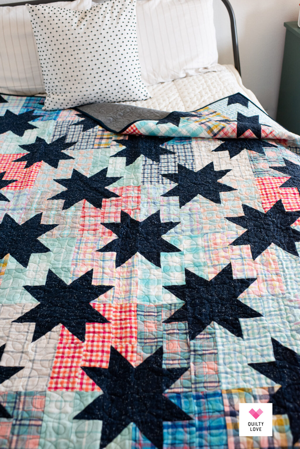 Flannel Cozy Season Star Pop quilt - Quilty Love