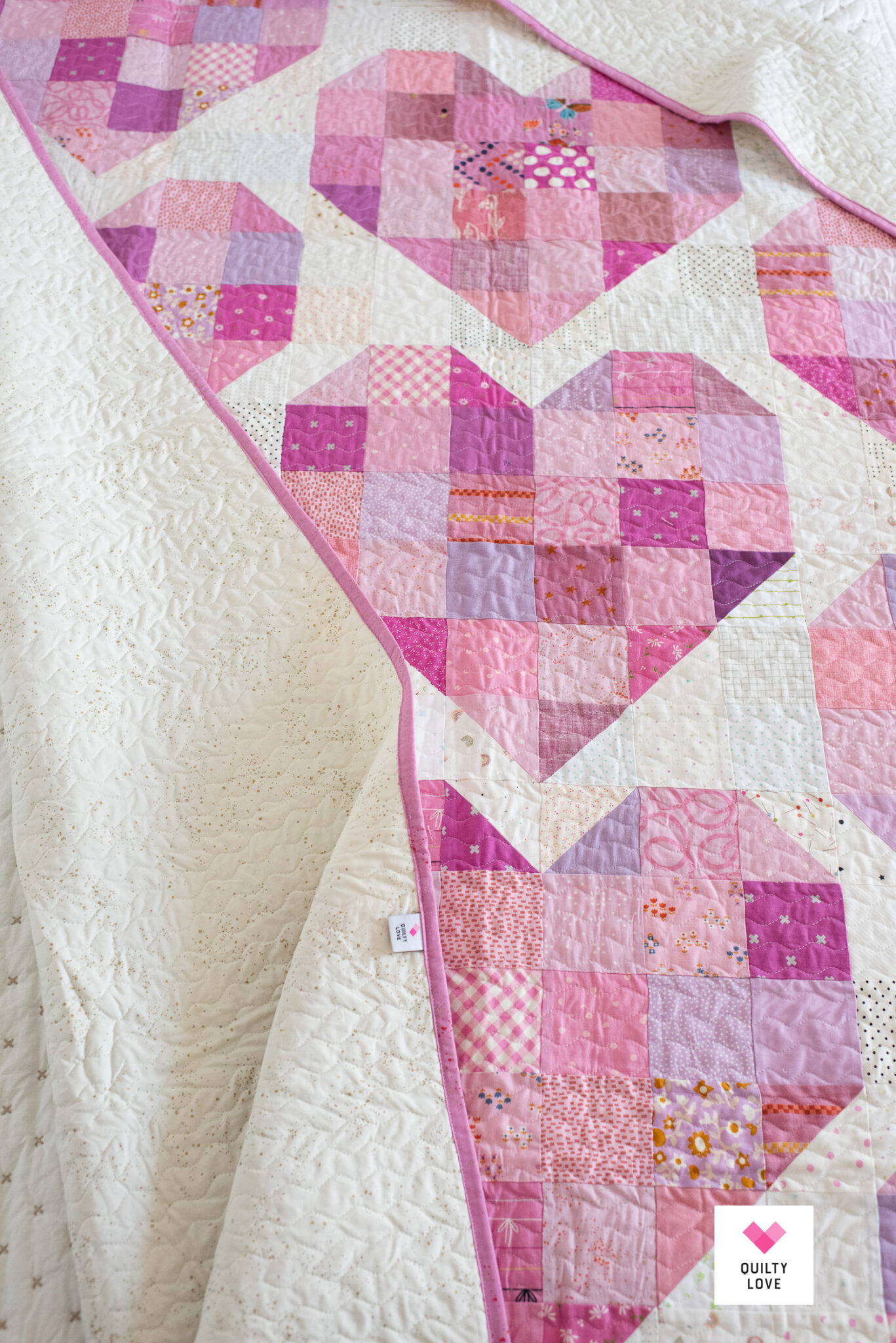 Scrappy Hearts - The scrap stash heart quilt pattern - Quilty Love