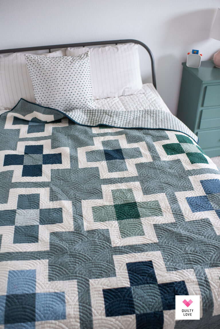 Plus Charmed Quilt Pattern - The Fableism Sprout Wovens one - Quilty Love