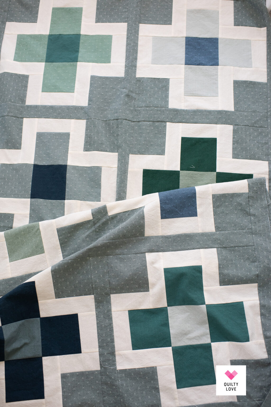 Plus Charmed Quilt Pattern - The Fableism Sprout Wovens one - Quilty Love