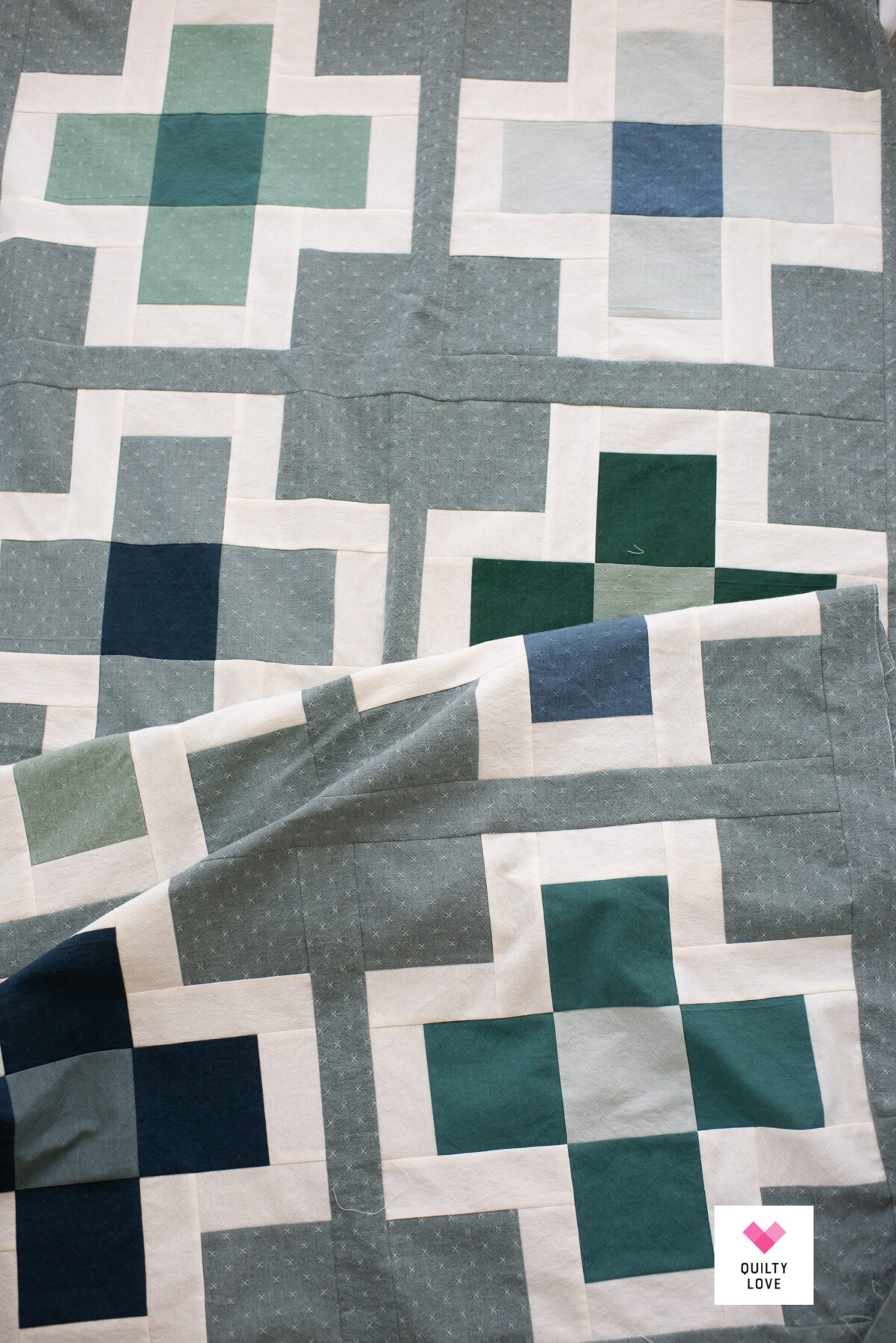 Plus Charmed Quilt Pattern - The Fableism Sprout Wovens one - Quilty Love