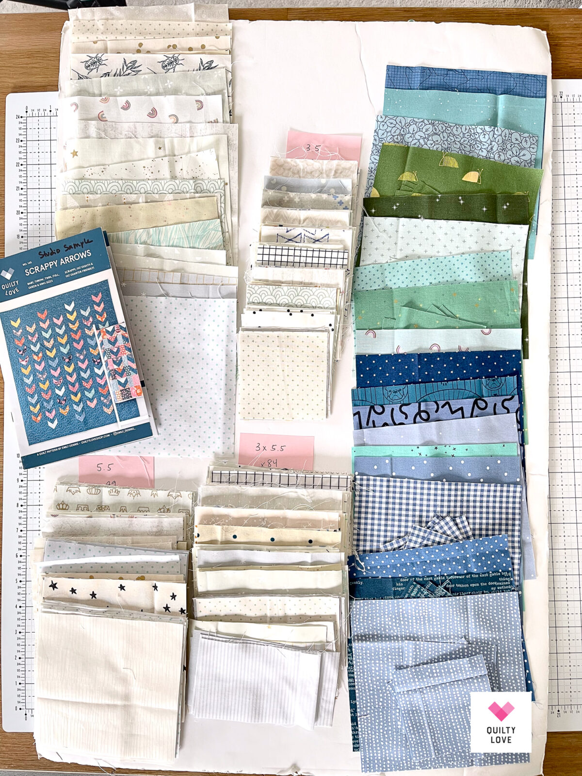Scrappy Arrows quilt - The scrap stash version with a low volume ...
