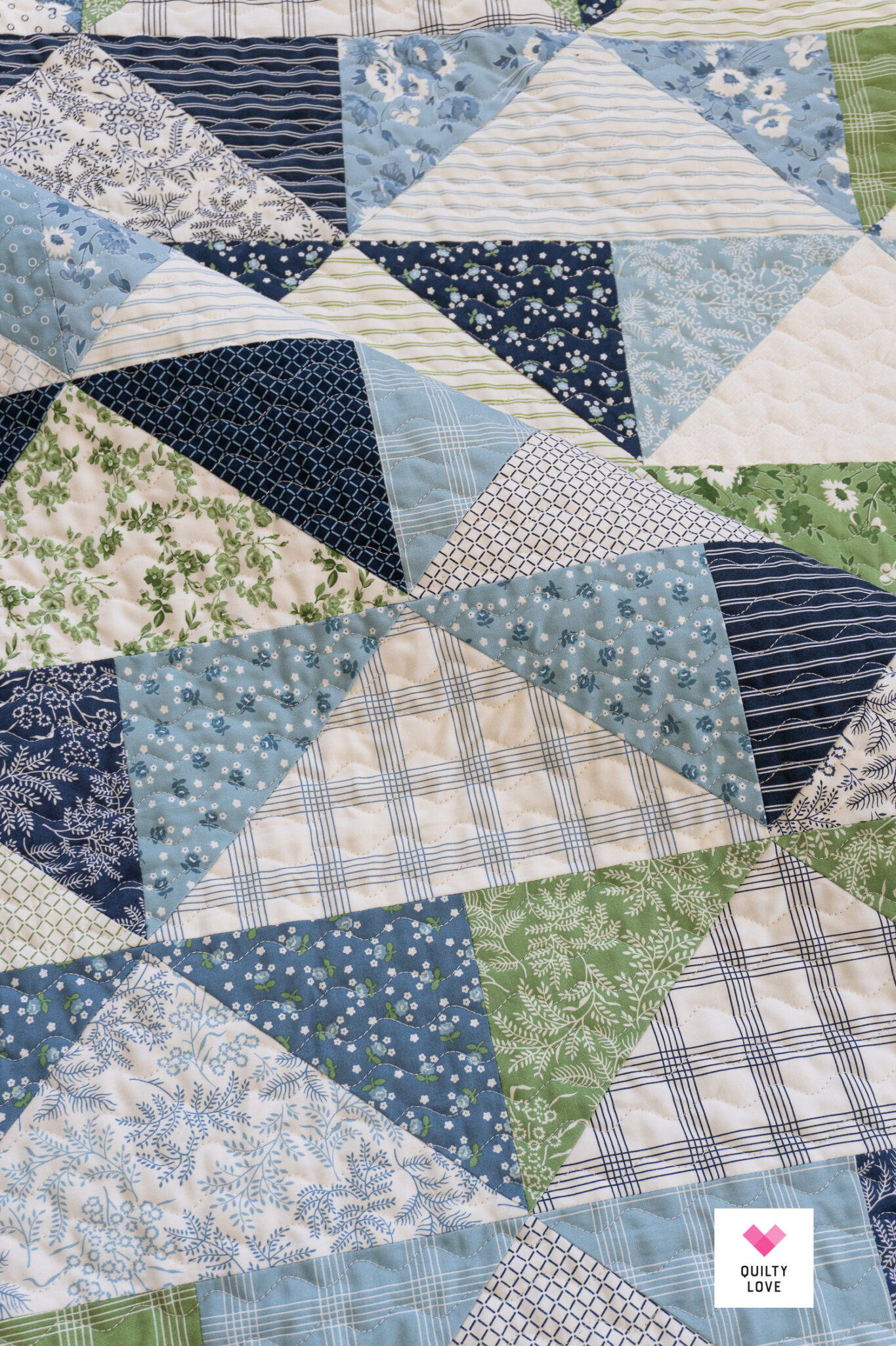 Nantucket Summer Fabric Flying Geese Patchwork Quilt – Quilty Love ...