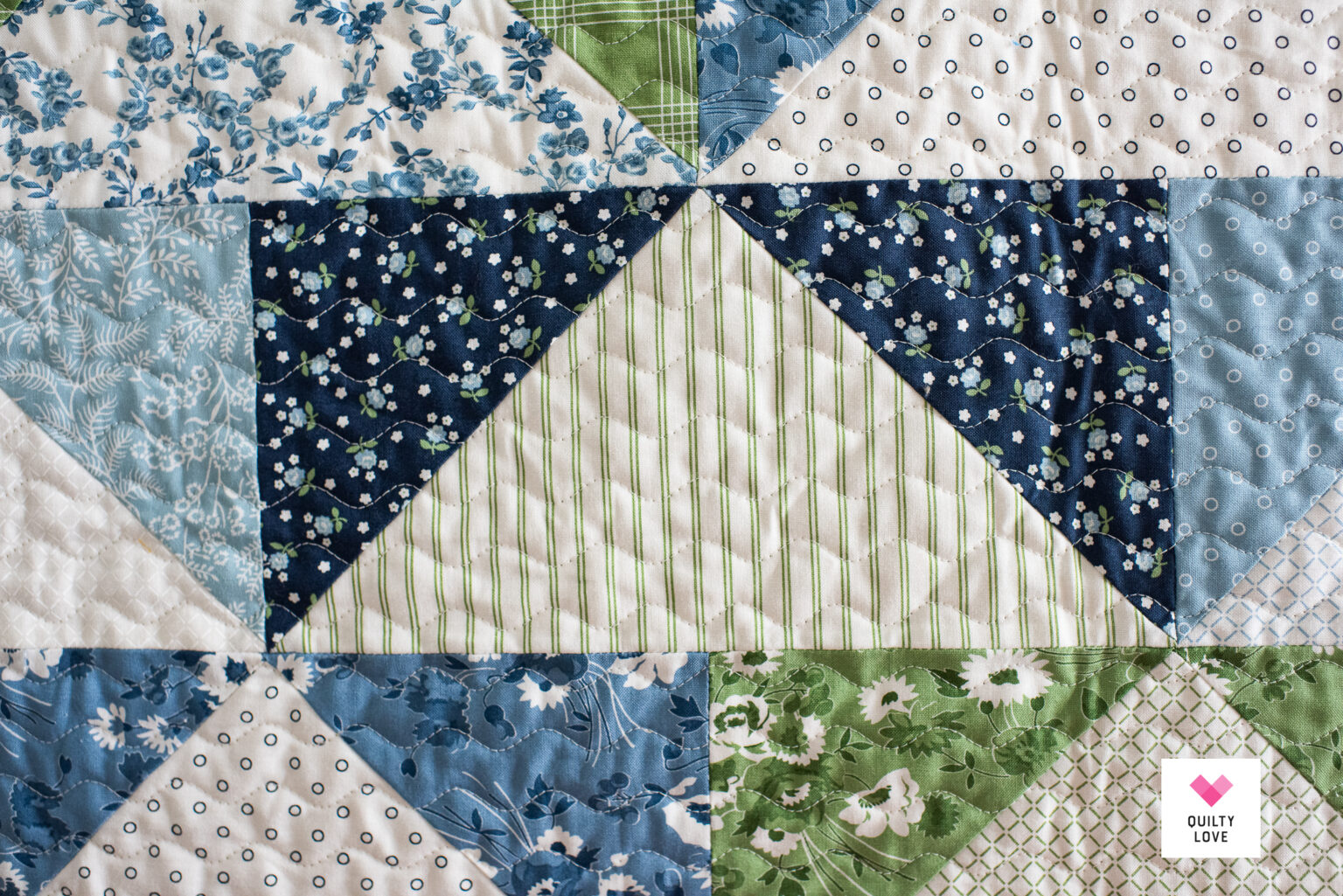 Nantucket Summer Fabric Flying Geese Patchwork Quilt – Quilty Love ...